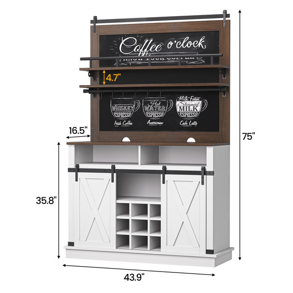 Gracie Oaks Katelynd 43.9'' Bar Cabinet & Reviews | Wayfair