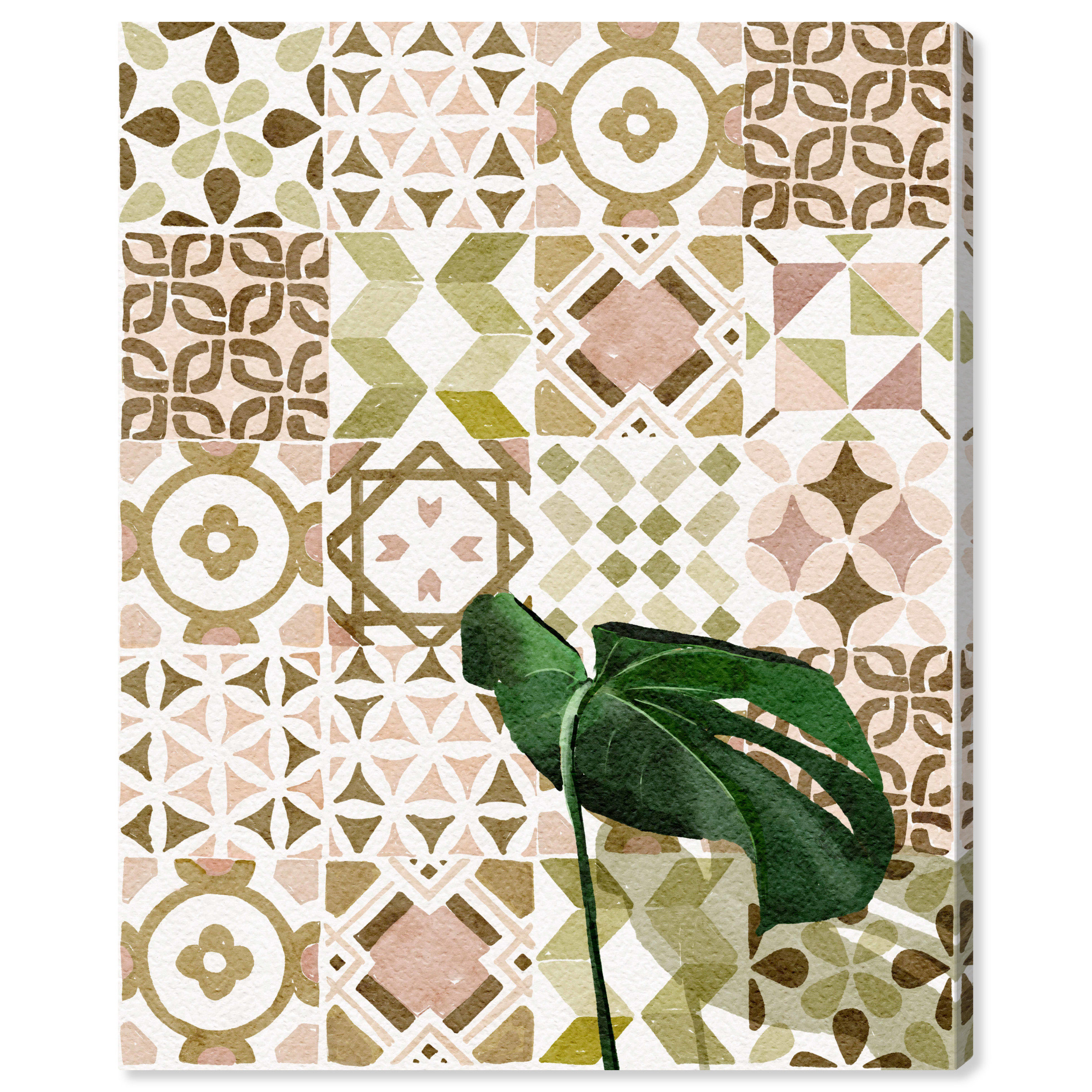 Bungalow Rose Earthtones Tiles by - Wrapped Canvas Graphic Art ...