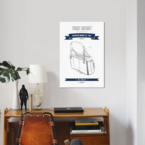 Bless international 'W.L. Marble Trout Basket Patent Sketch' Graphic ...