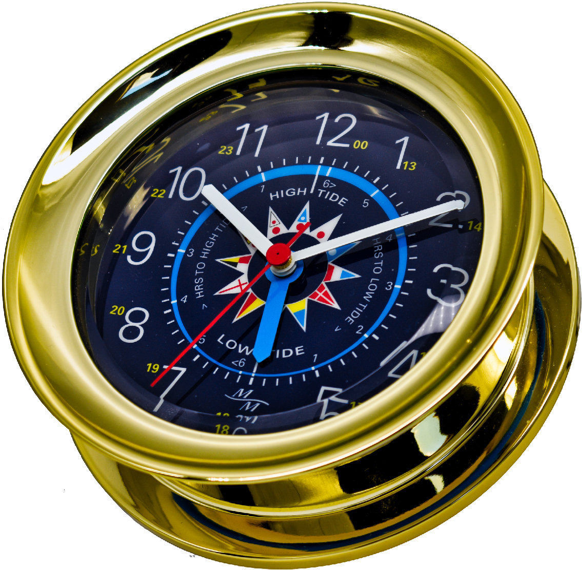Master-Mariner Blue Mariner Nautical Windlass Time & Tide Clock, 5.85 ...