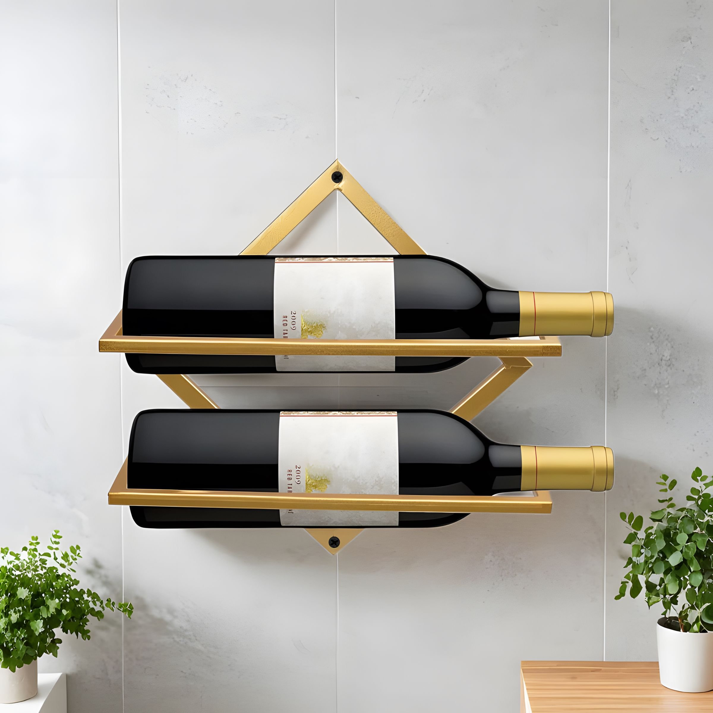 Ebern Designs Metal Wall Mounted Wine Rack 1 Piece Set, Metal Wine ...