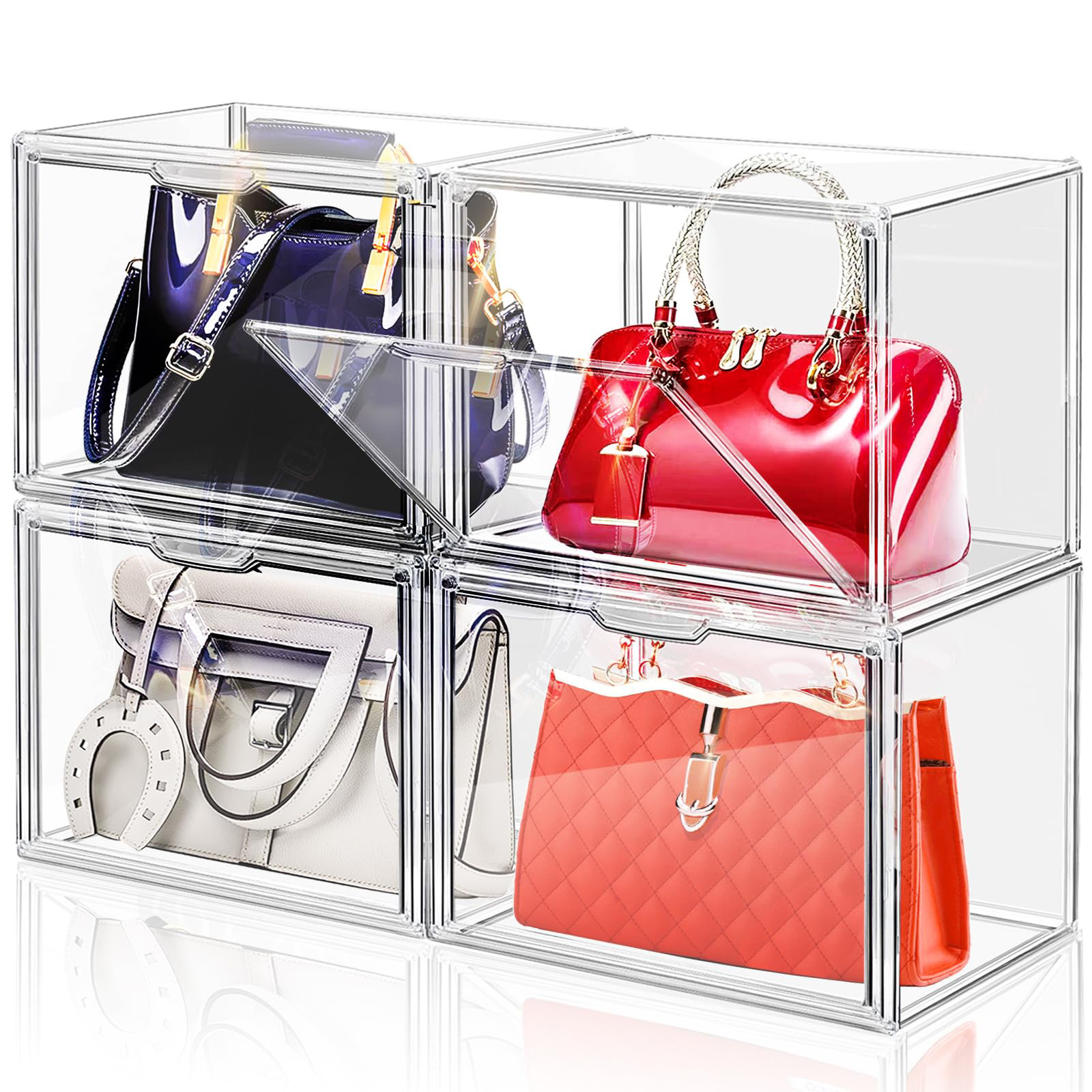 Rebrilliant Plastic Purse Storage Organizer For Closet, Acrylic Display ...