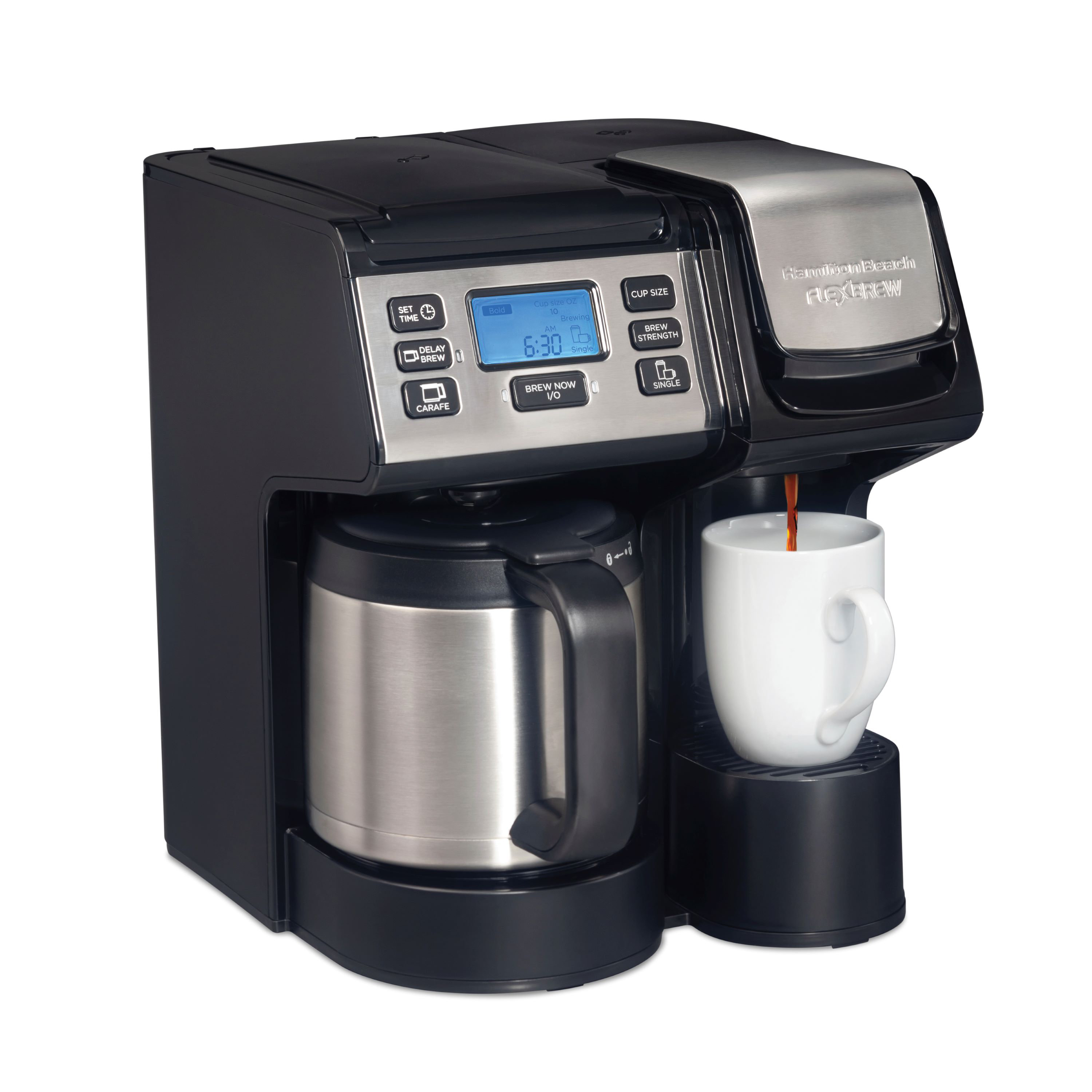 Hamilton Beach Flexbrew Trio Coffee Maker With 12 Cup Stainless Steel ...