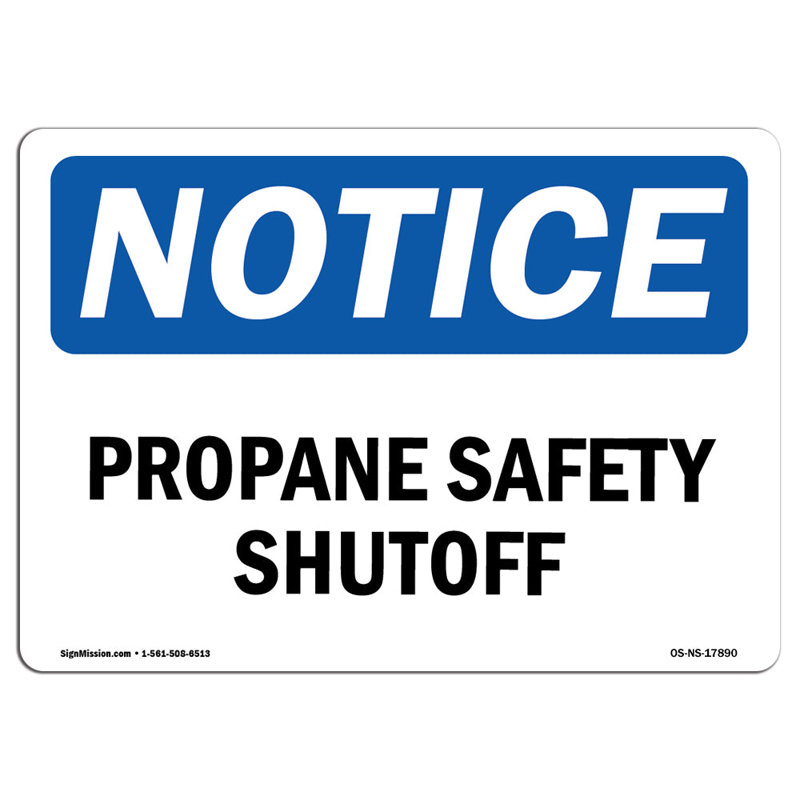 SignMission Propane Safety Shutoff Sign | Wayfair