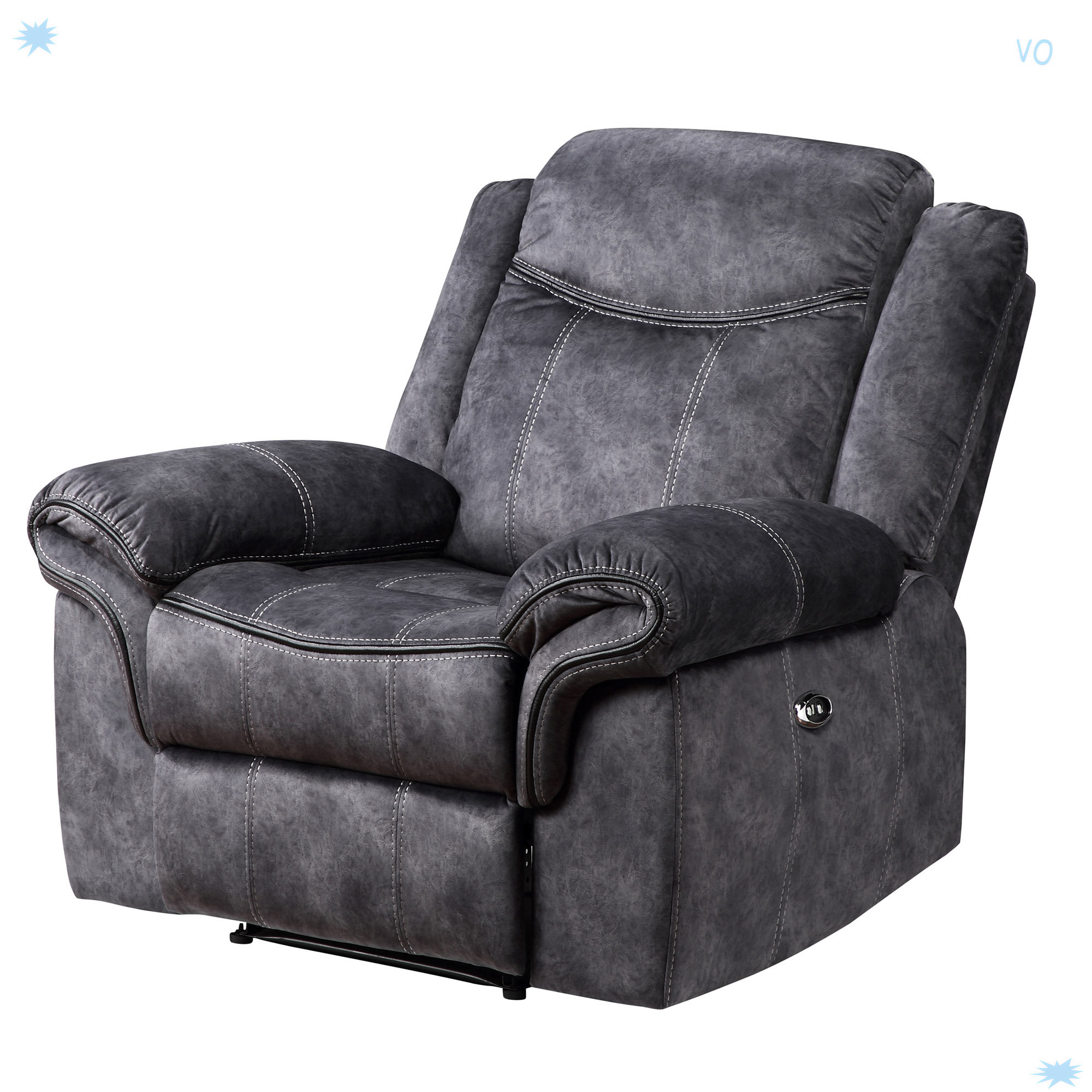 Latitude Run® Recliner Chair Modern Recliner Sofa, DOMINO GRANITE POWER ...