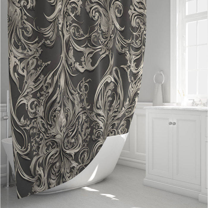 East Urban Home Damask Shower Curtain | Wayfair