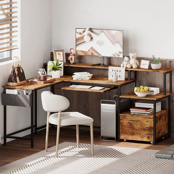 The Twillery Co.® Bilodeau 66.1'' W L-Shape Computer Desk, Corner Home ...