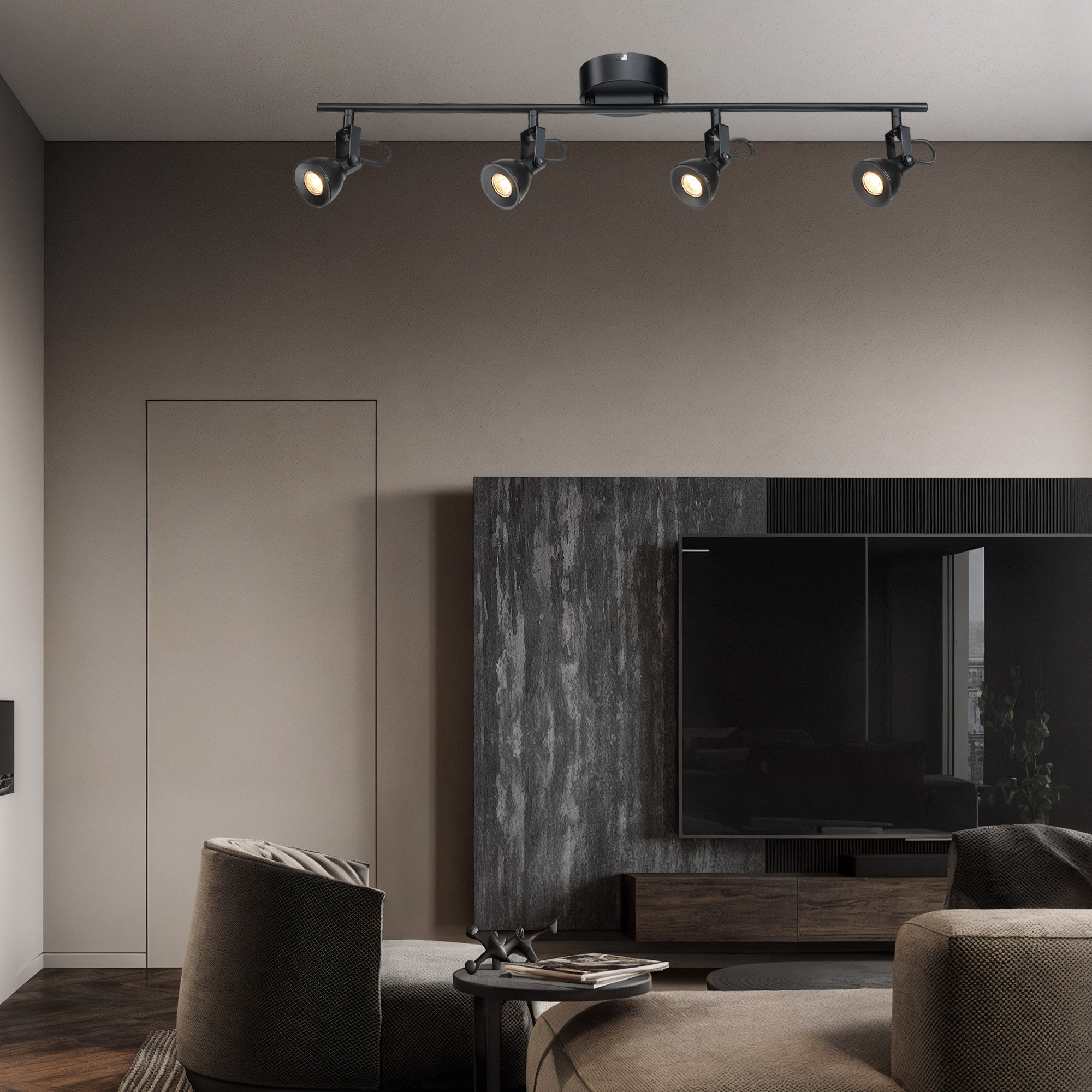 Flsnt 4-light Led Track Lighting Ceiling Fixture, Adjustable Track ...