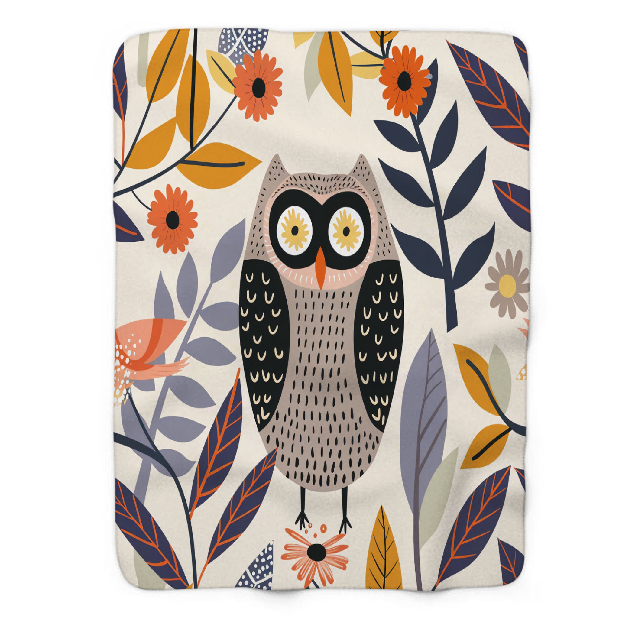 MentionedYou Autumn Owl Patterns - 1 Piece Premium Sherpa Blanket | Wayfair