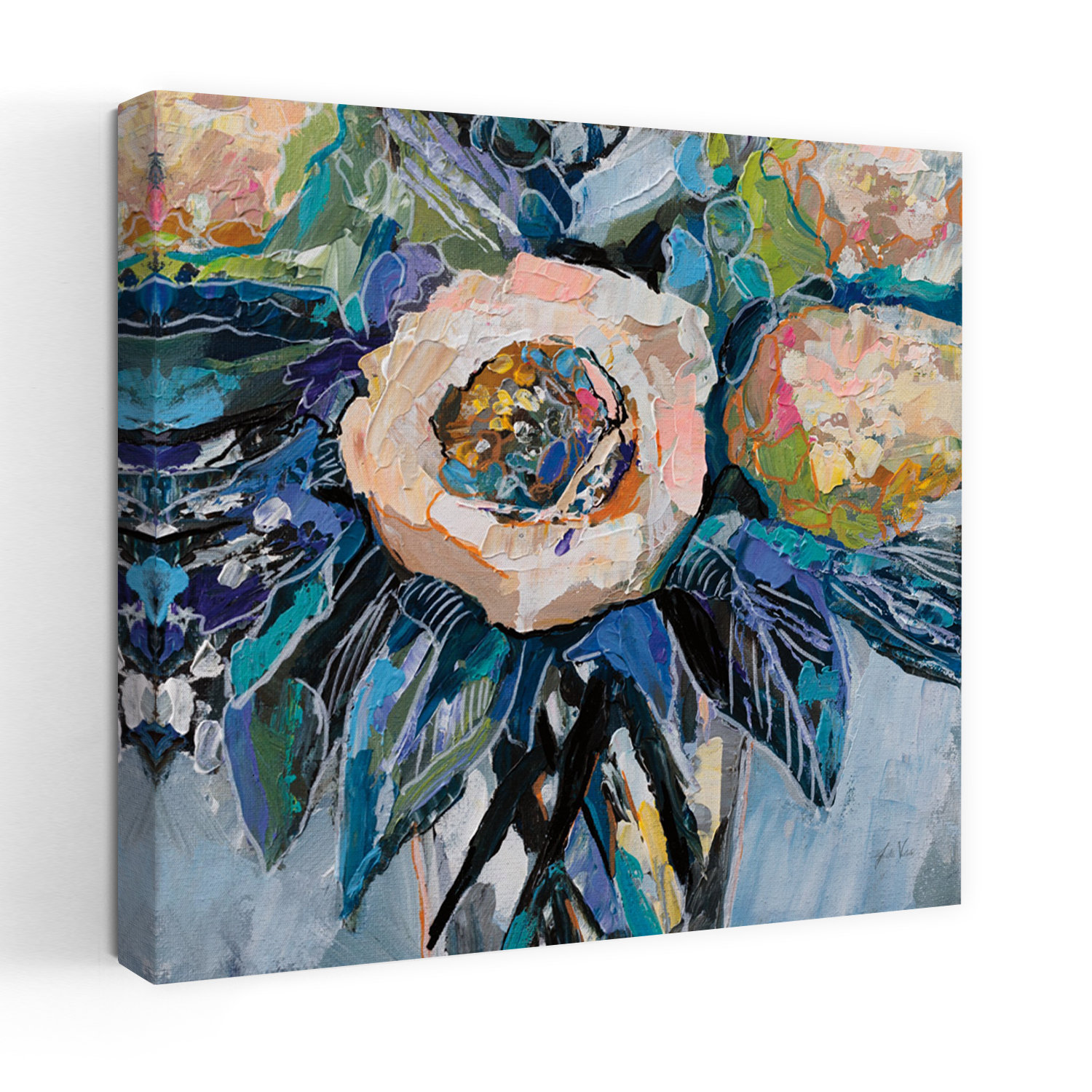 Red Barrel Studio® Peachy Abstract Contemporary Hydrangea Peony Rose ...