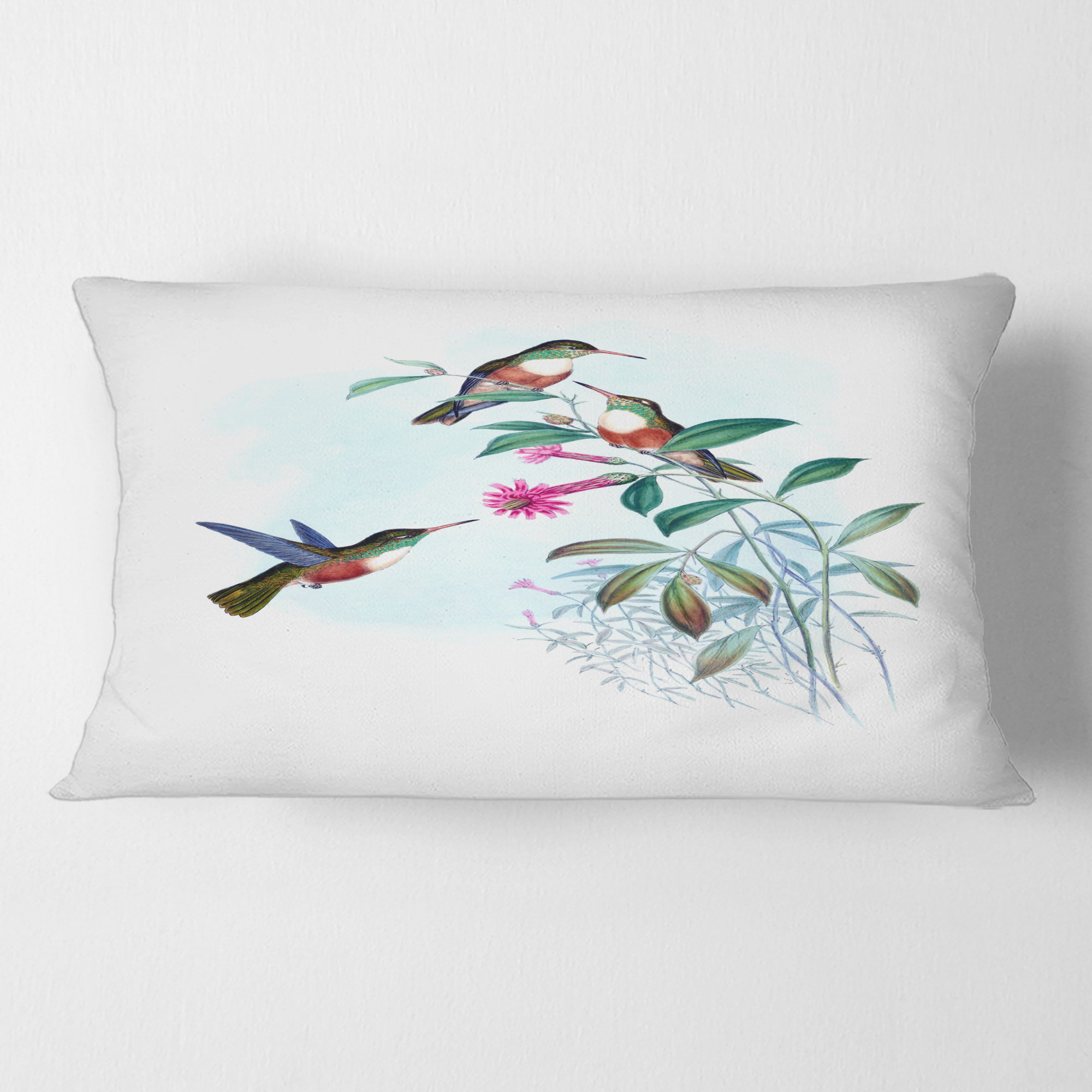 Design Art Vintage Hummingbird IV - Traditional Printed Throw Pillow ...