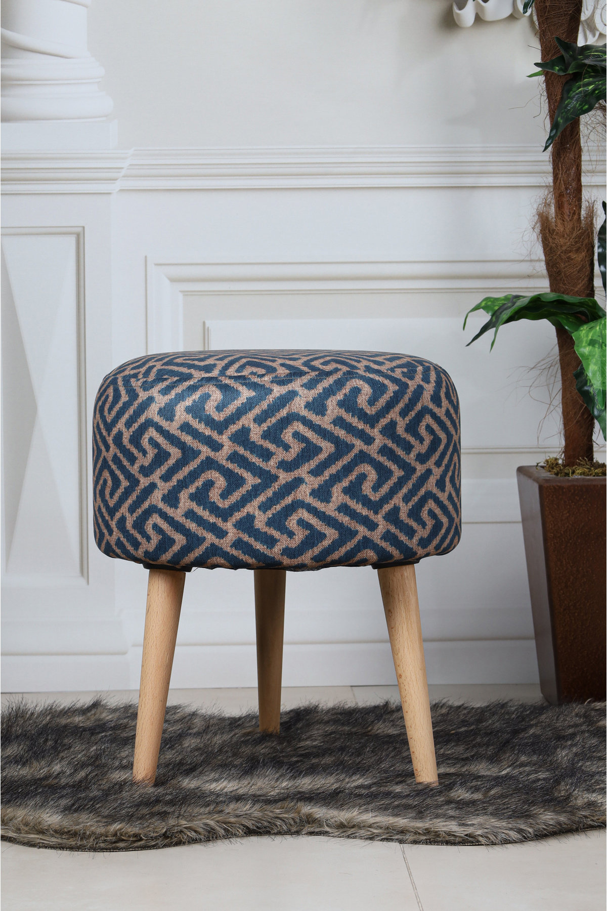 George Oliver ETNA OAK-LEGGED MULTI-PURPOSE Ottoman Pouff CHAIR | Wayfair