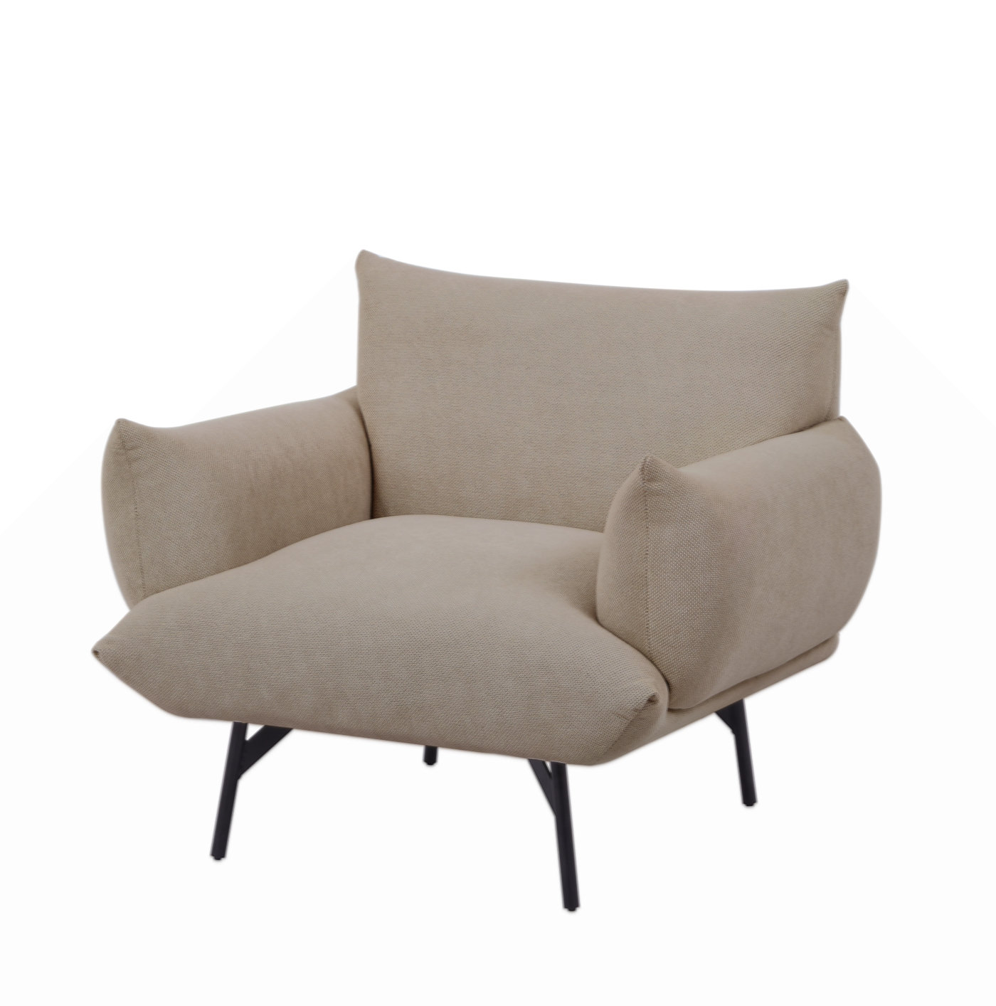 Ivy Bronx 36" Modern Accent Upholstered Armchair, Flannelette Fabric ...