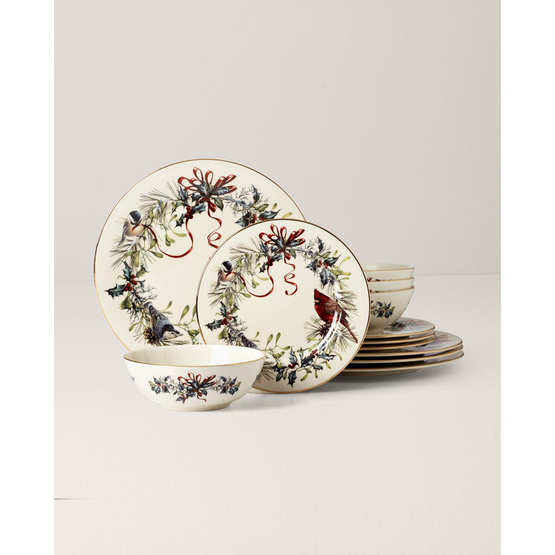 Lenox Winter Greetings 12-Piece Dinnerware Set & Reviews | Wayfair