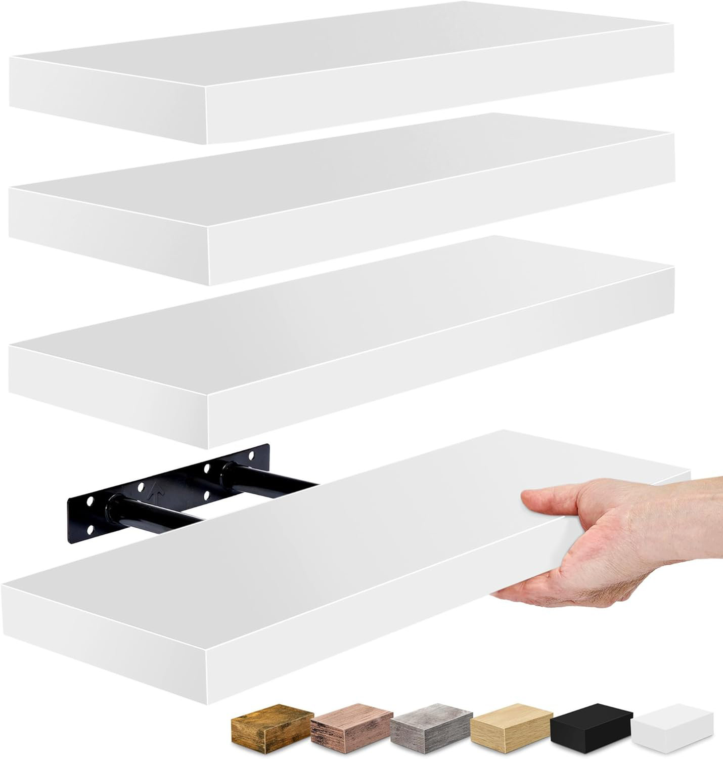 Sorbus Floating Shelves with Invisible Mounting Set of 4 & Reviews ...