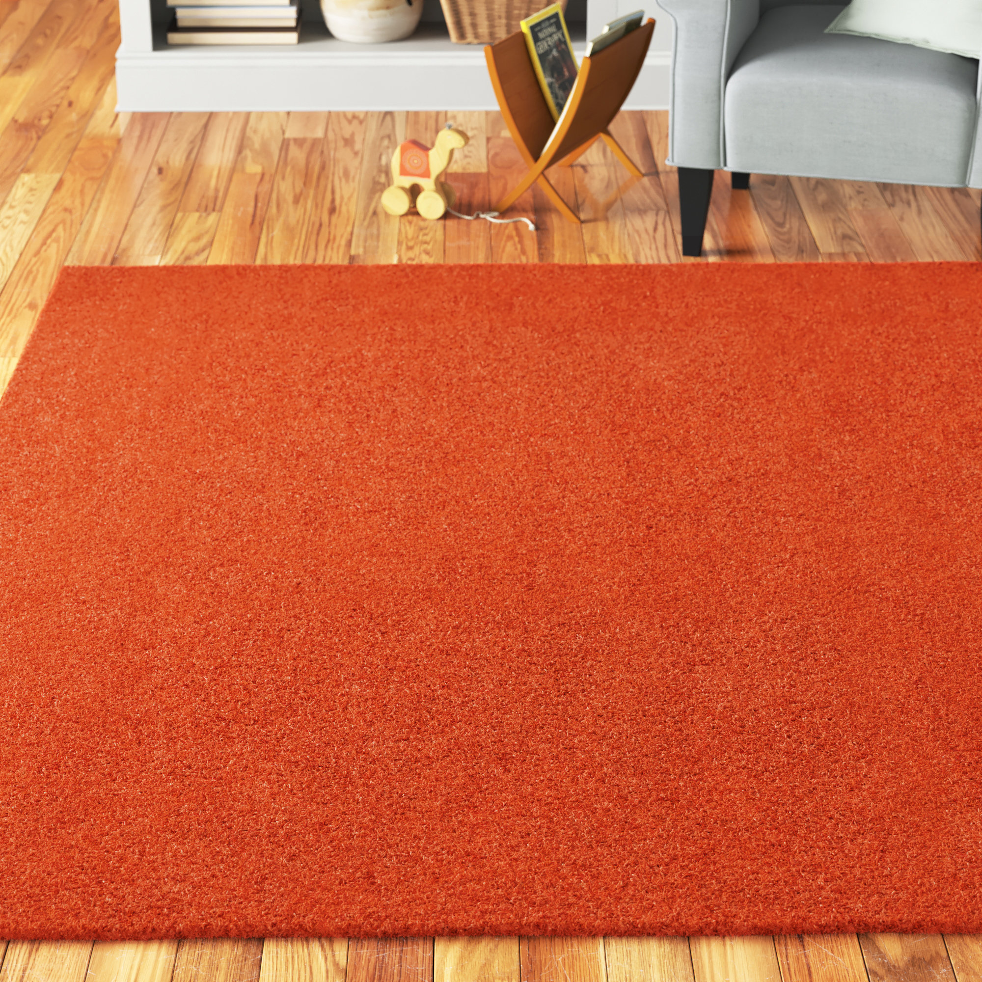 Winston Porter Renesha Tiger Orange Rug & Reviews | Wayfair
