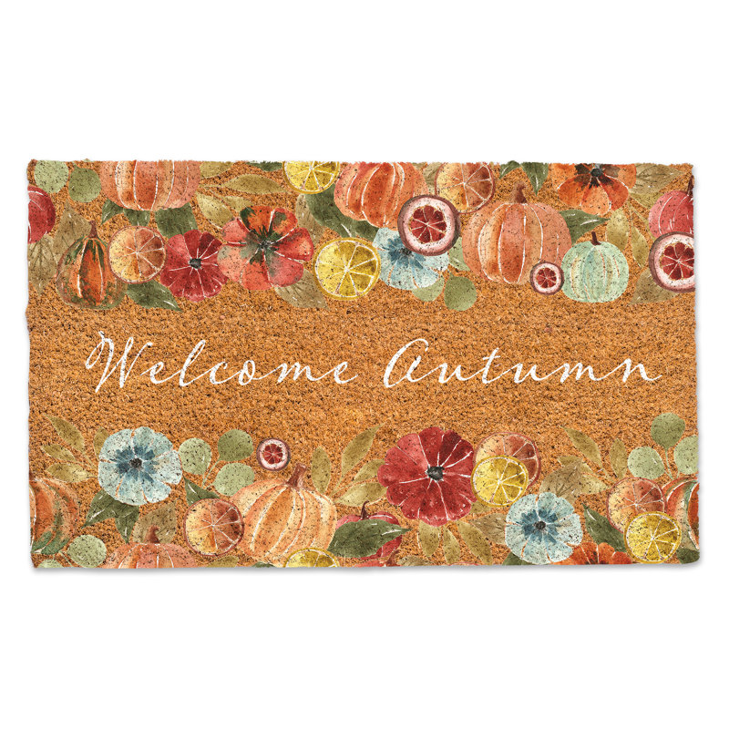 The Holiday Aisle® Halvaard Floral Outdoor Doormat | Wayfair