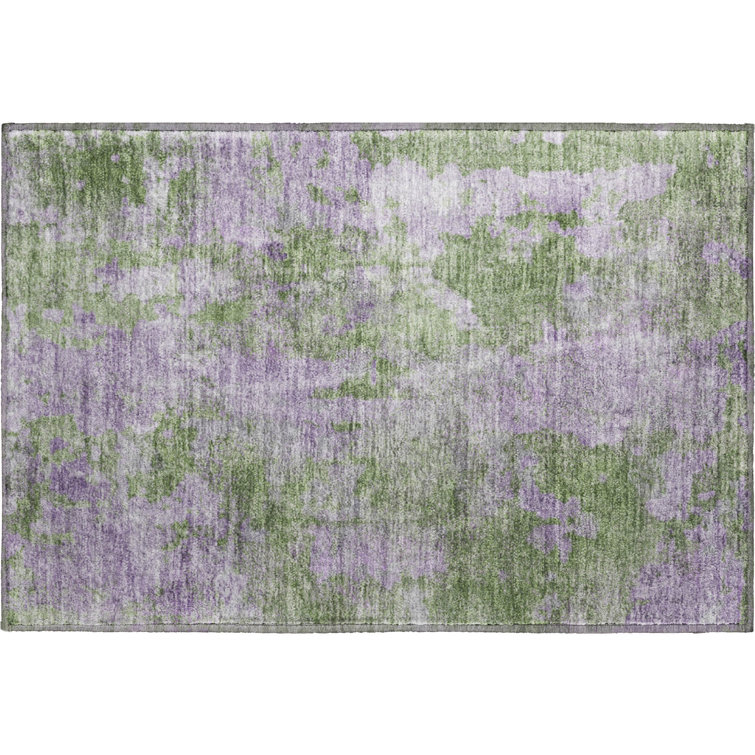 Wade Logan® Premium Machine Washable Cerrito AMF573 Green Rug & Reviews ...