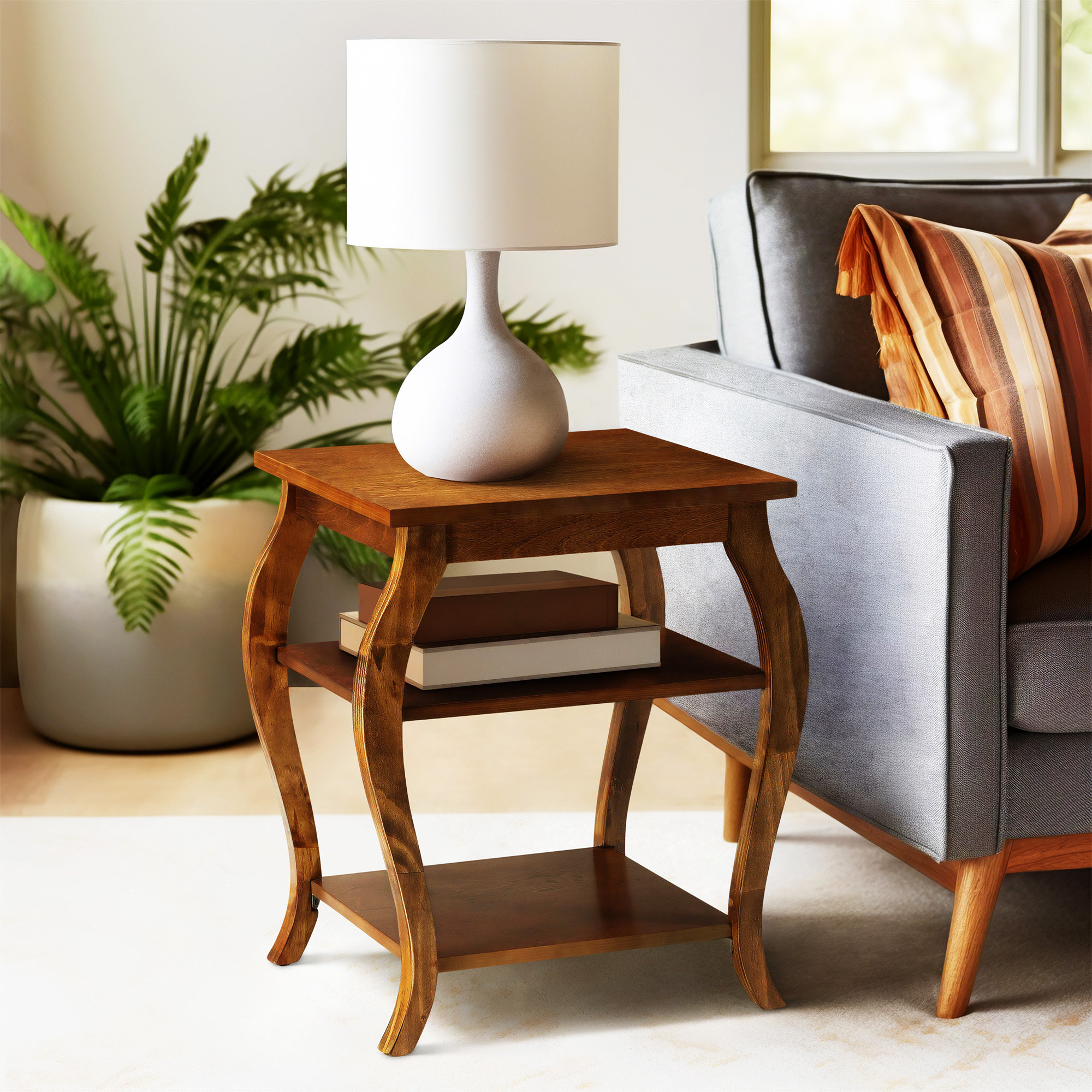 Winston Porter Becci Teal Finish Accent Table | Wayfair