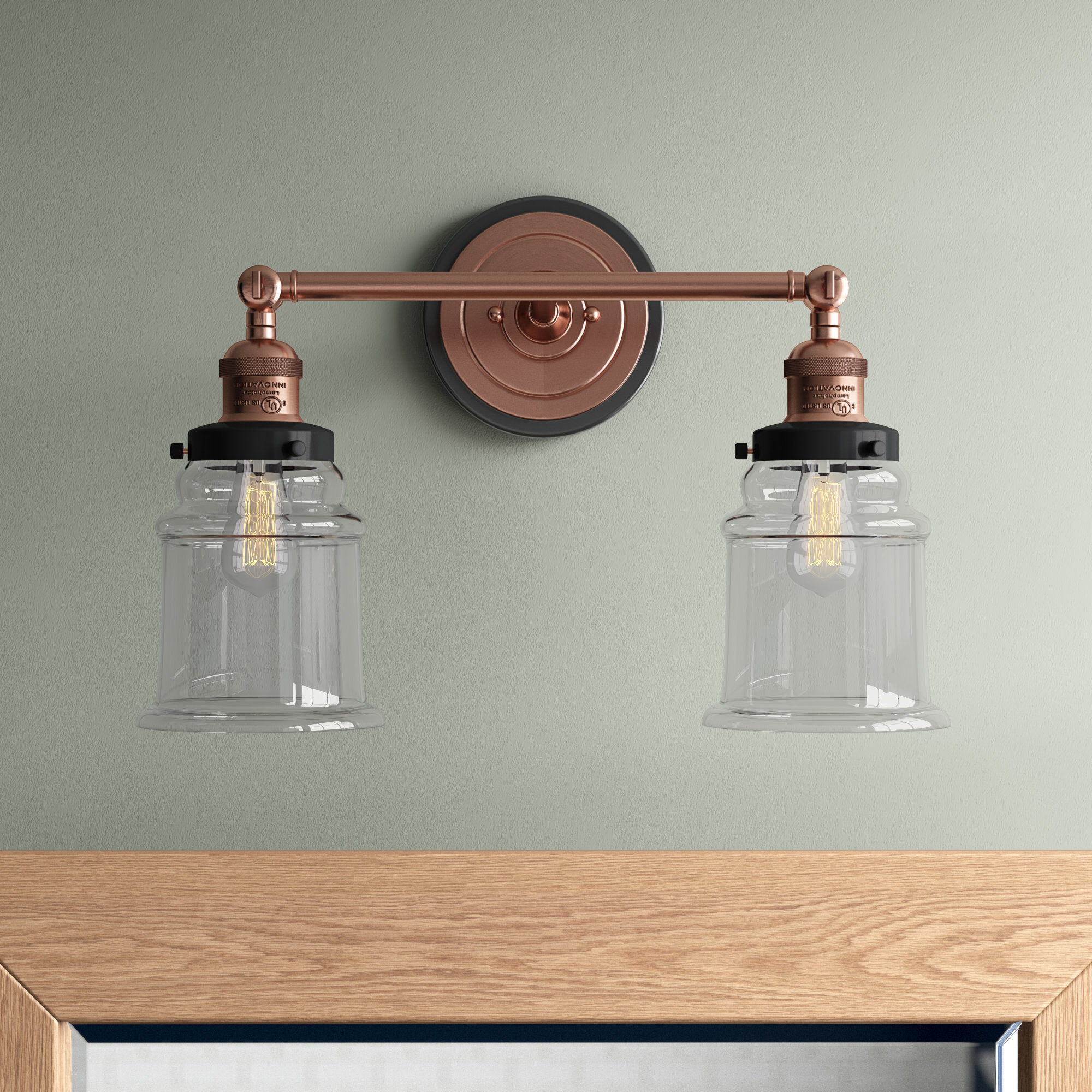 Beachcrest Home™ Alexandira 2-Light Dimmable Antique Copper Vanity ...