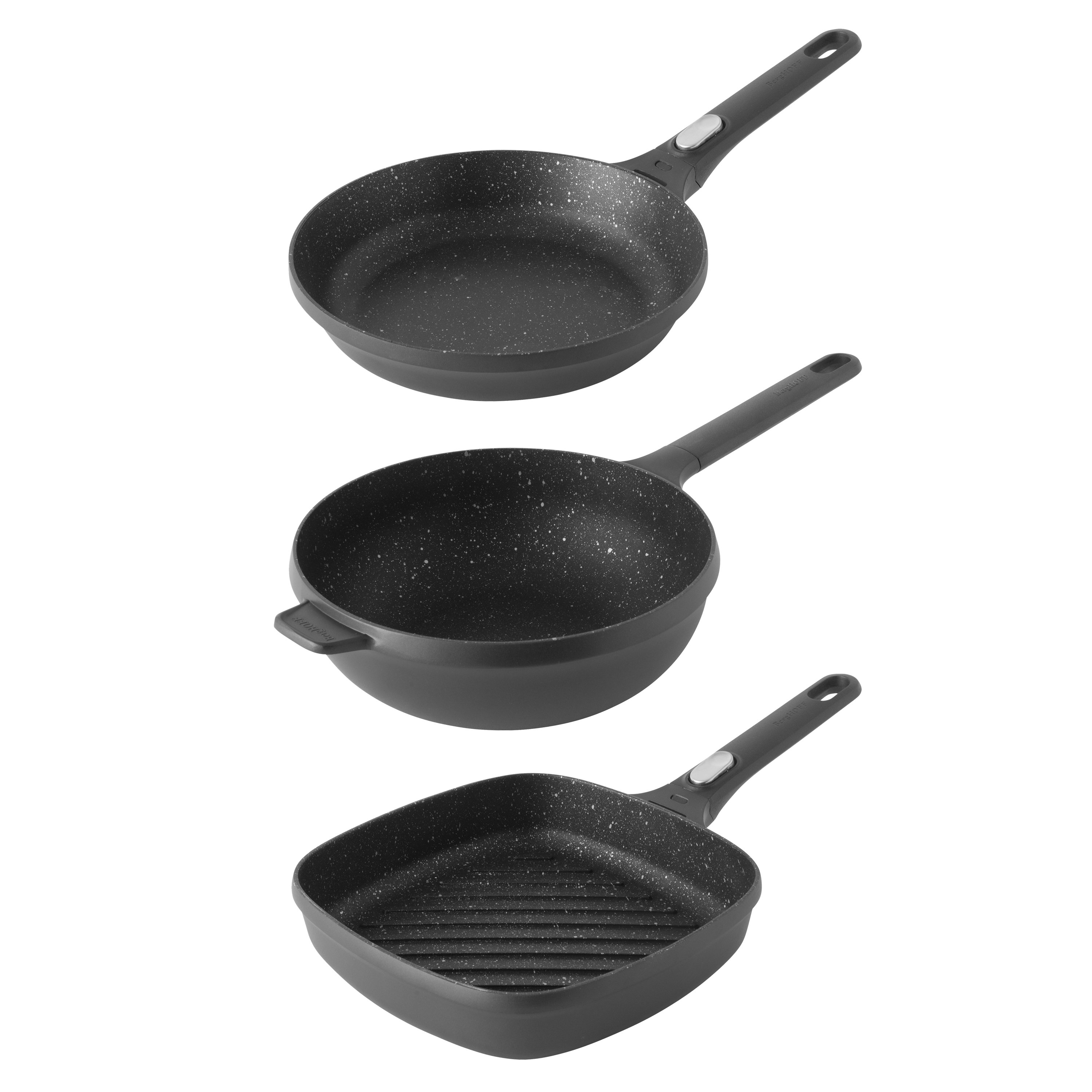 BergHOFF GEM 3Pc Cast Aluminum Non-Stick Family Cookware Set & Reviews ...