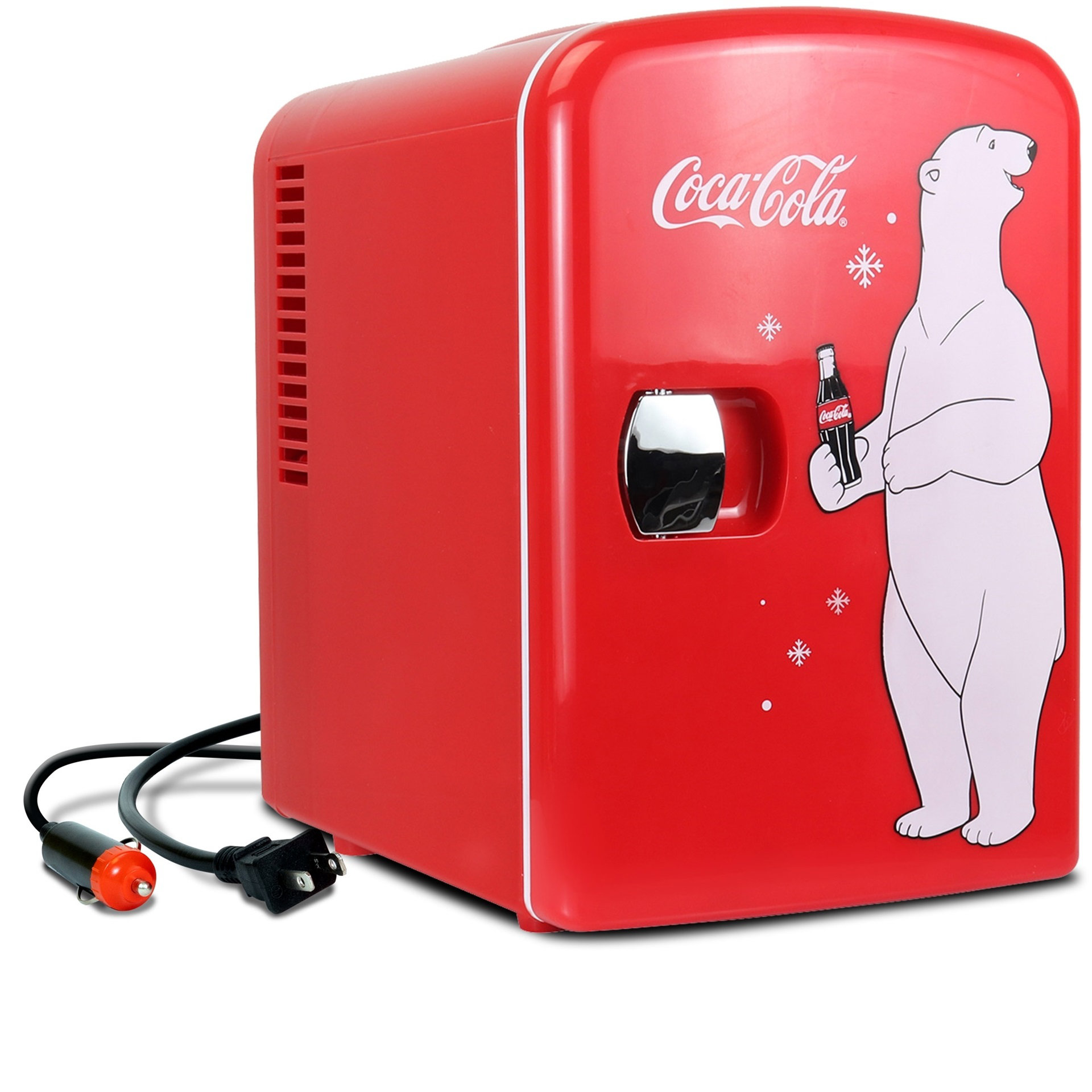 Coca-Cola Polar Bear 4L Cooler/Warmer 12V DC 110V AC Mini Fridge, Red ...