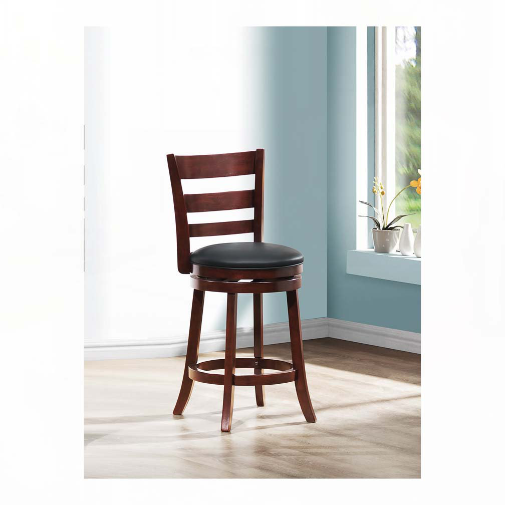 Alcott Hill 360-Degree Swivel Faux Leather Upholstered Wood Bar Stools ...