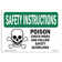 SignMission Osha Safety Instructions Sign - Poison Check Msds and ...