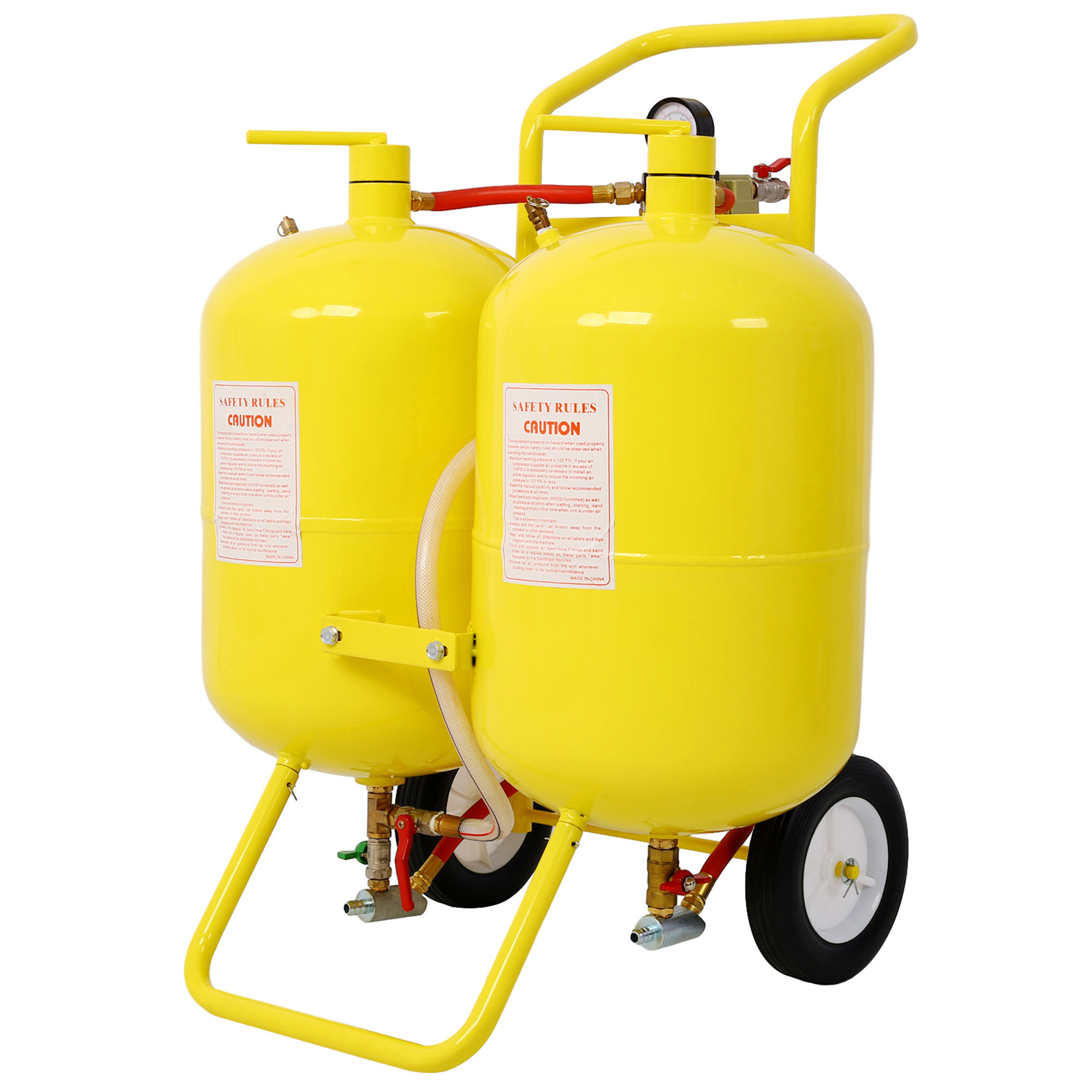 HANGZHOUSHANGYI Dual Tank Abrasive Soda Blaster (2) 10 Gallon Tanks 100 ...