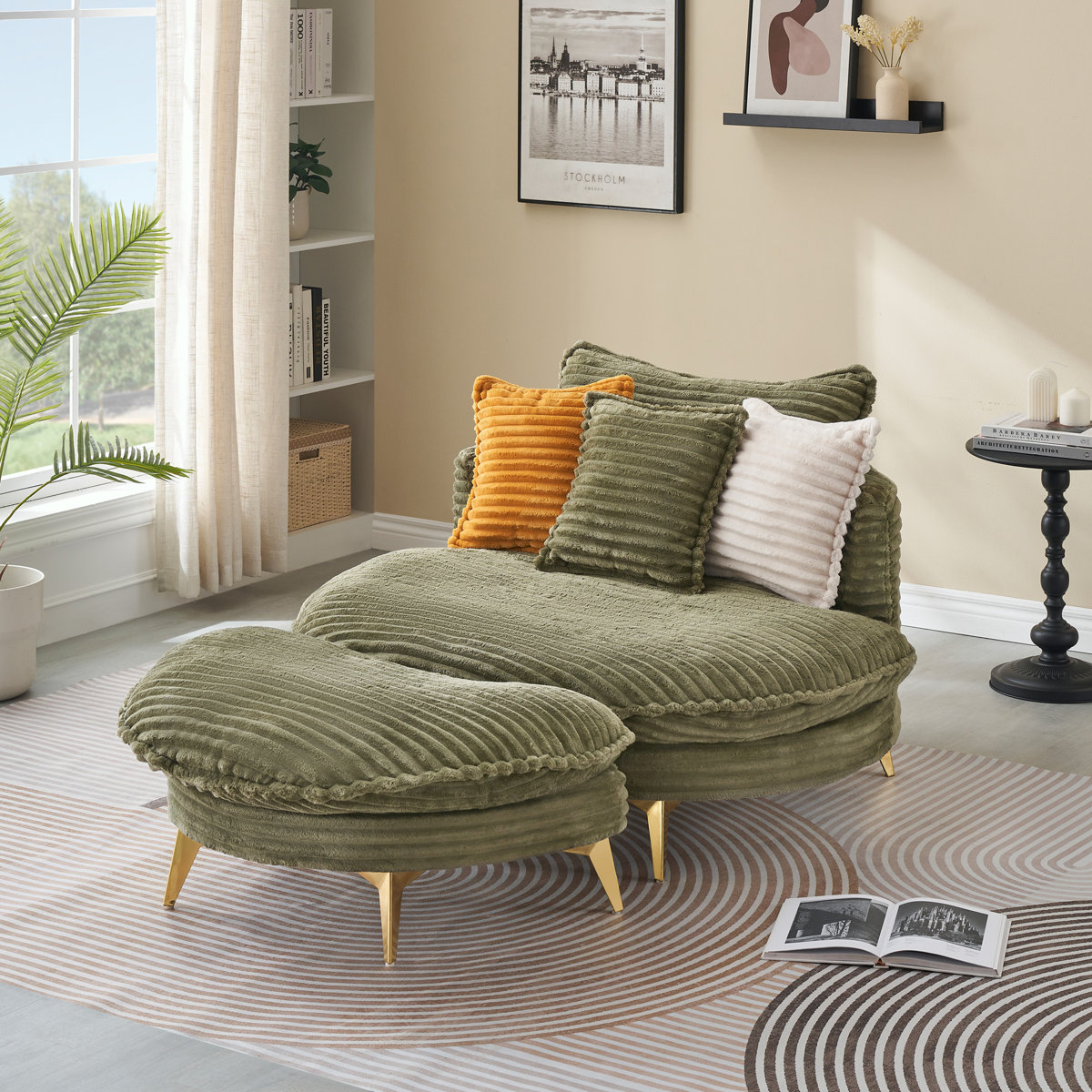 Everly Quinn Oversized Reading Chair Upholstered Chaise Lounge Chair ...