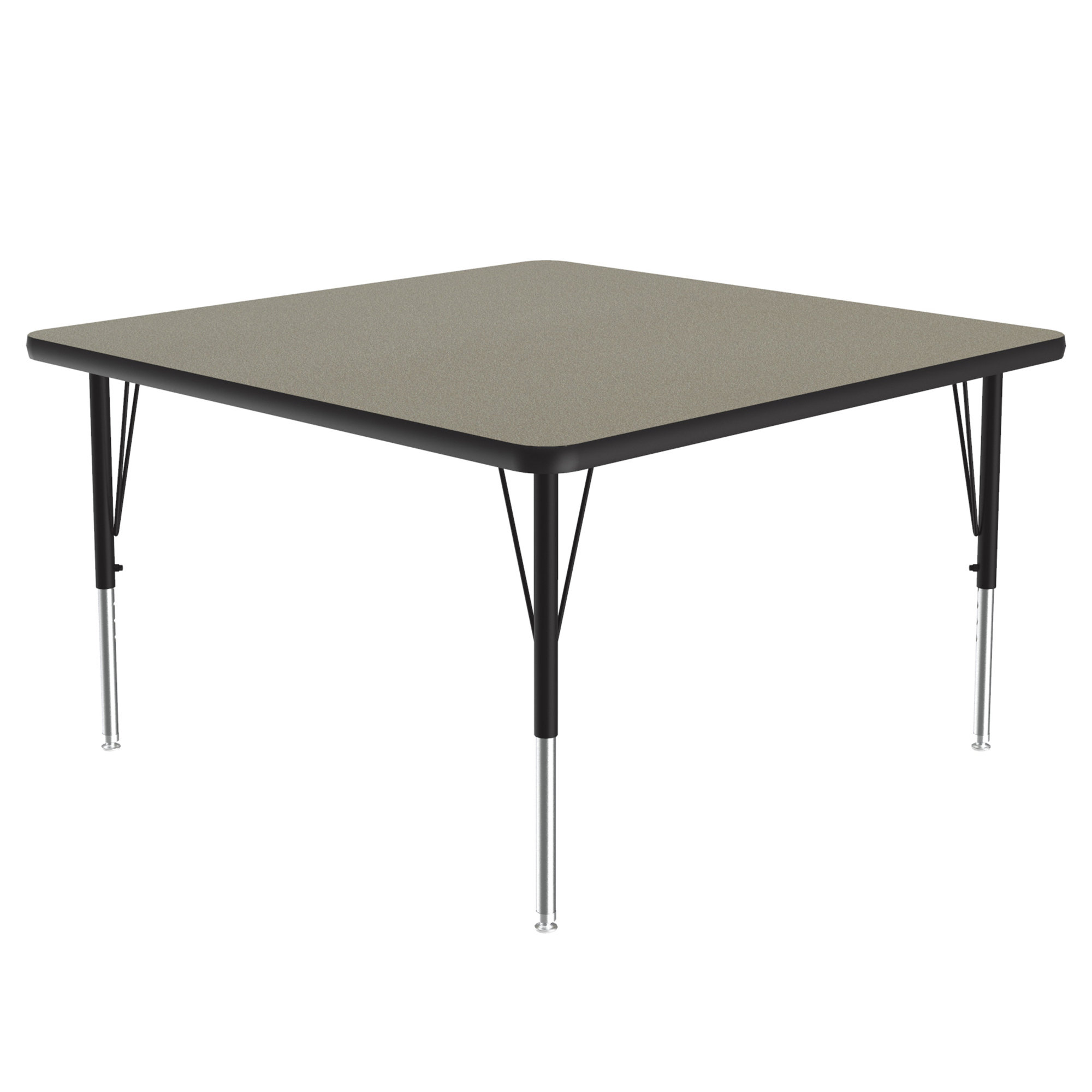 Correll, Inc. Correll 48x48" Square Classroom Activity Table, Adjustable Height, Savannah Sand ...