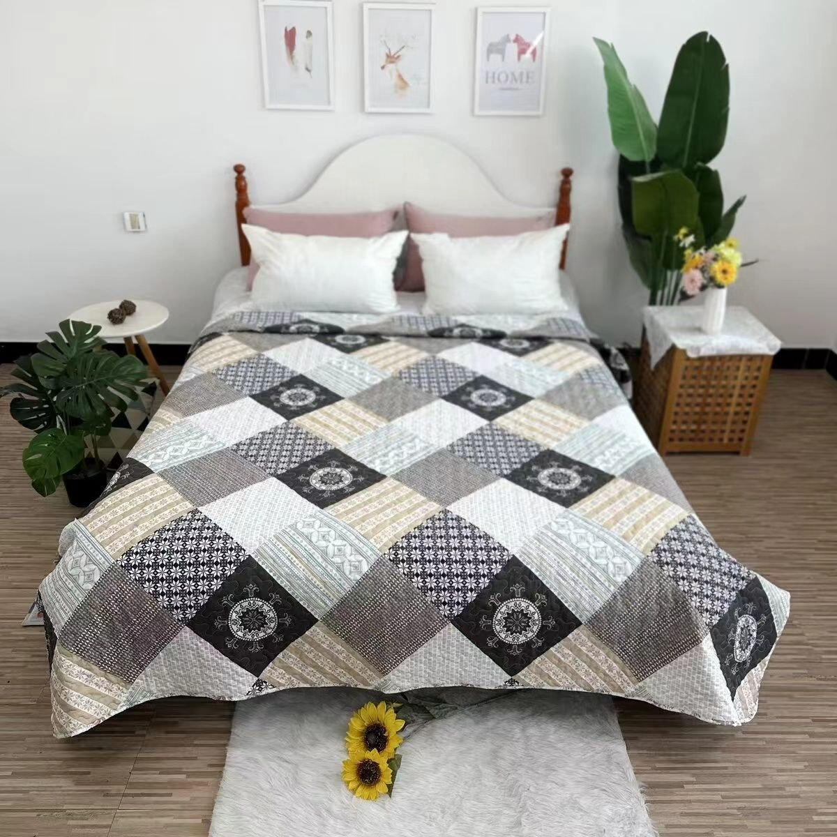 Teler Microfiber Print Quilt Bedding Set, Soft Lightweight Coverlet For ...