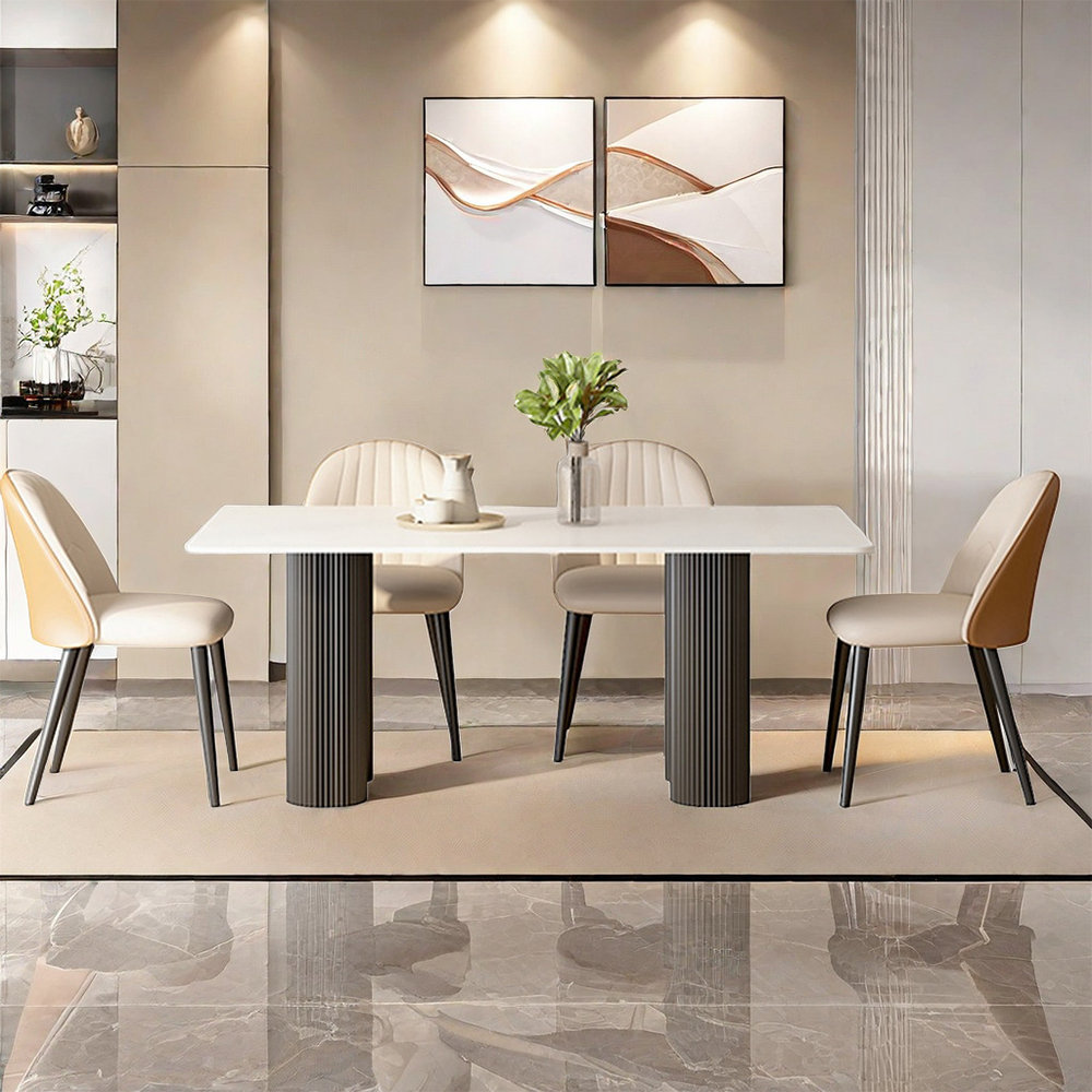 Hokku Designs Modern rectangular sintered stone dining table | Wayfair