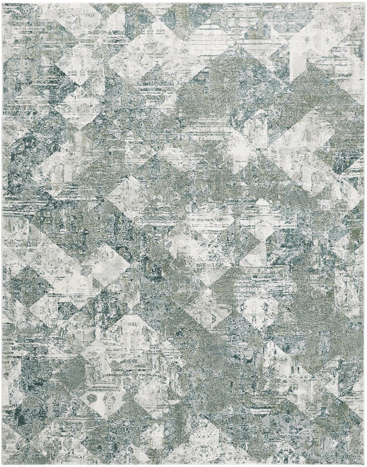 Wade Logan® Aybek Geometric Blue/Green/Ivory Area Rug & Reviews | Wayfair
