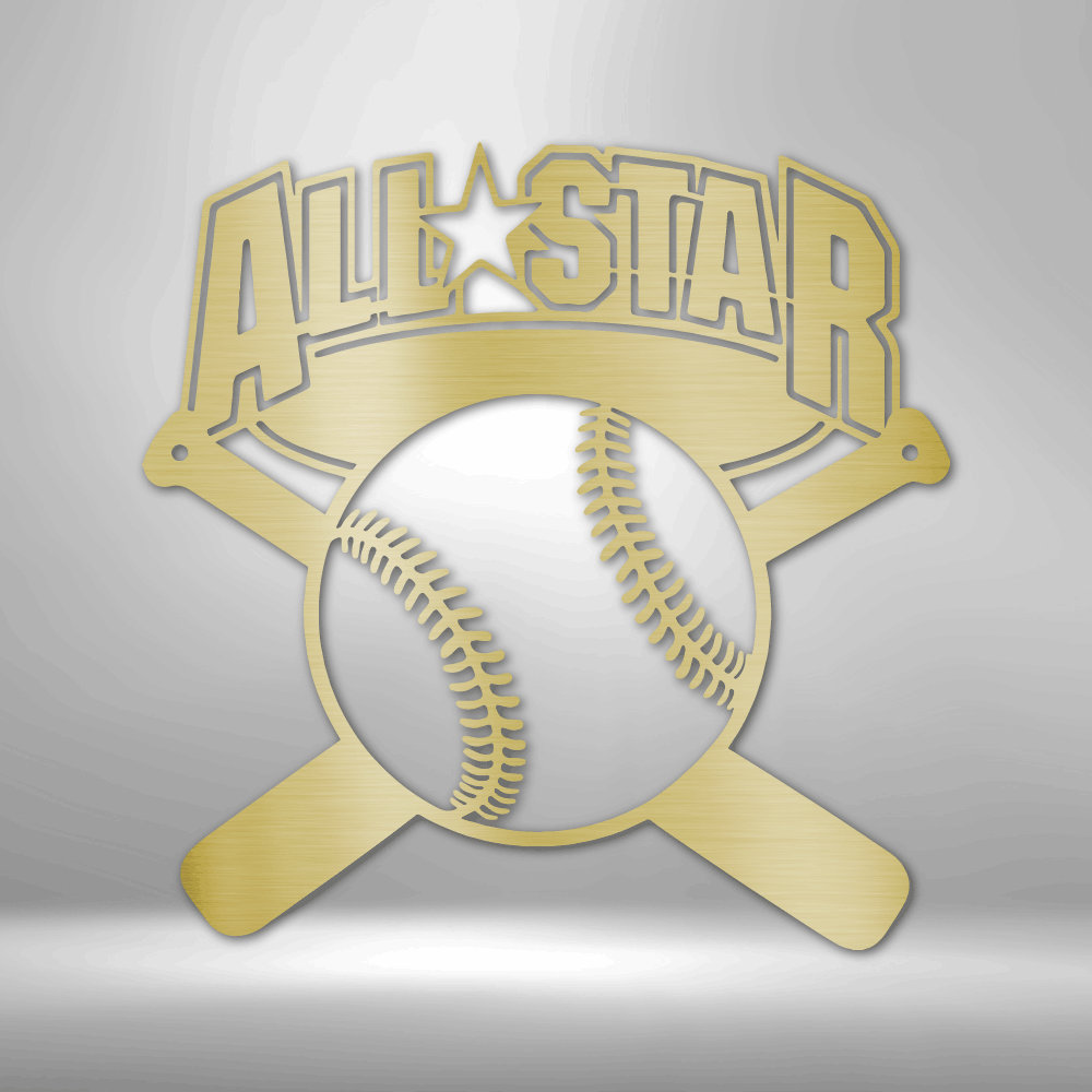Trinx All Star Baseball Fan Steel Sign Steel Art Wall Metal Decor Art ...