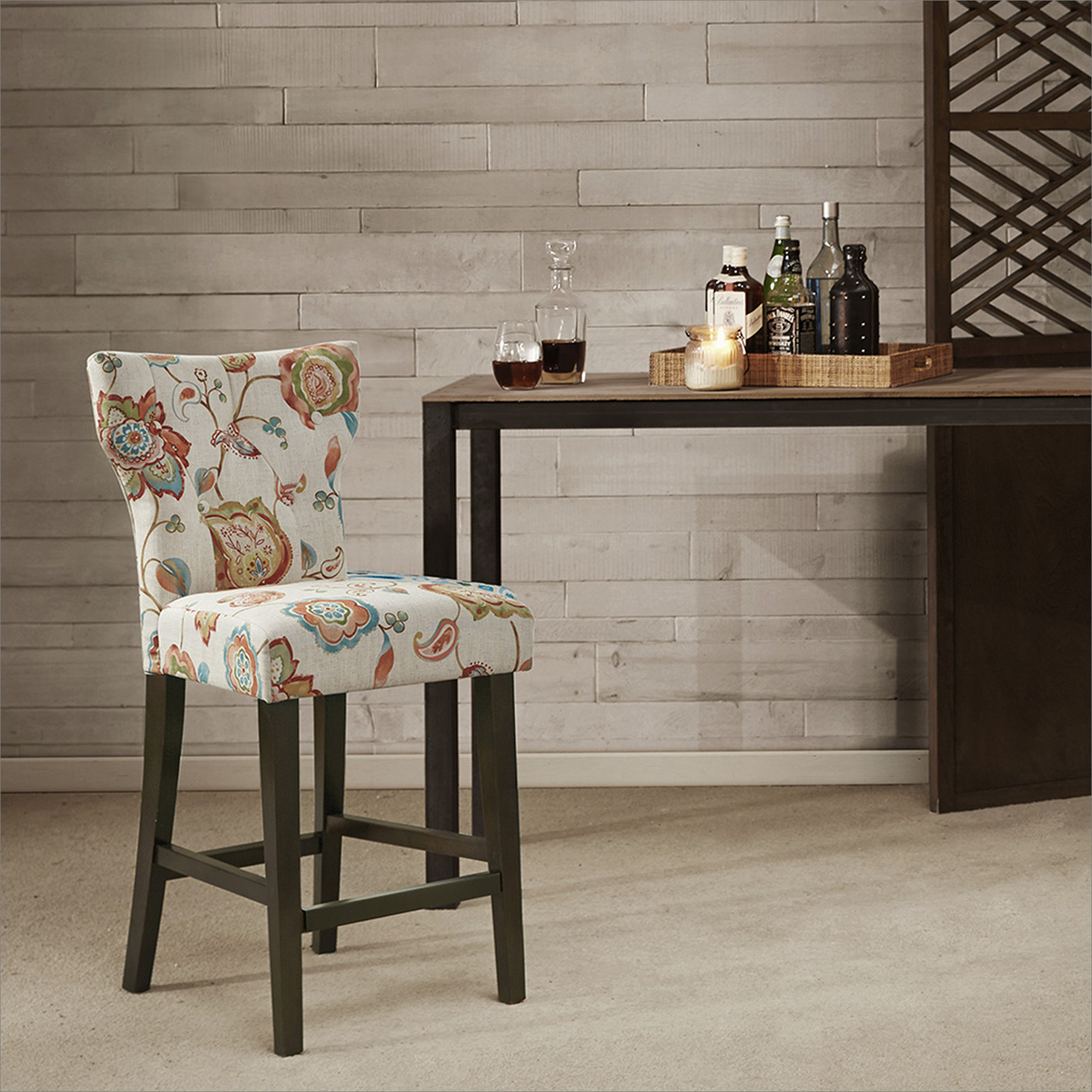 Rosdorf Park Tufted Back Counter Stool, Barstool, Counter Height Chair ...