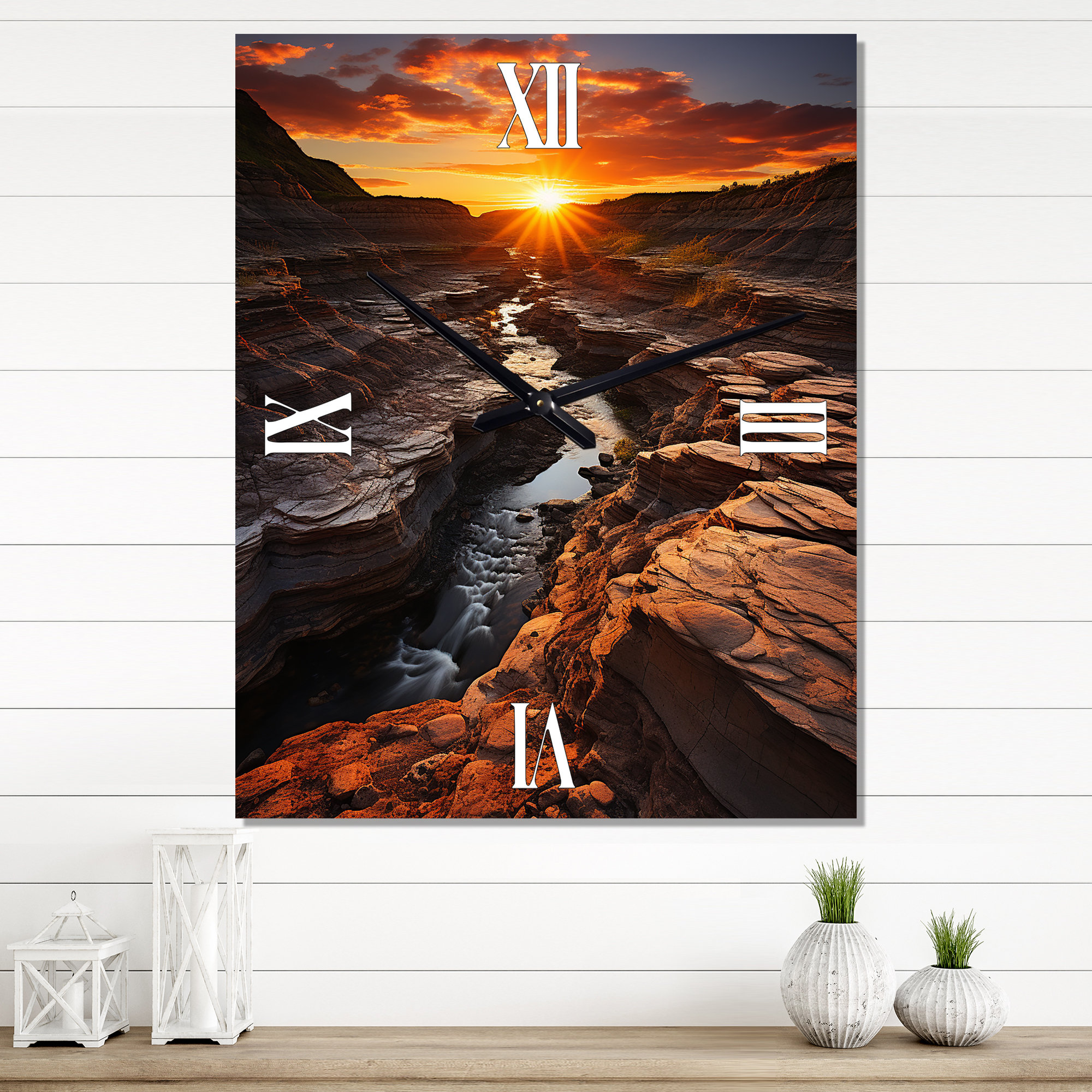 Design Art Canada Alberta Badlands I - Canada Wall Clock Oversized ...