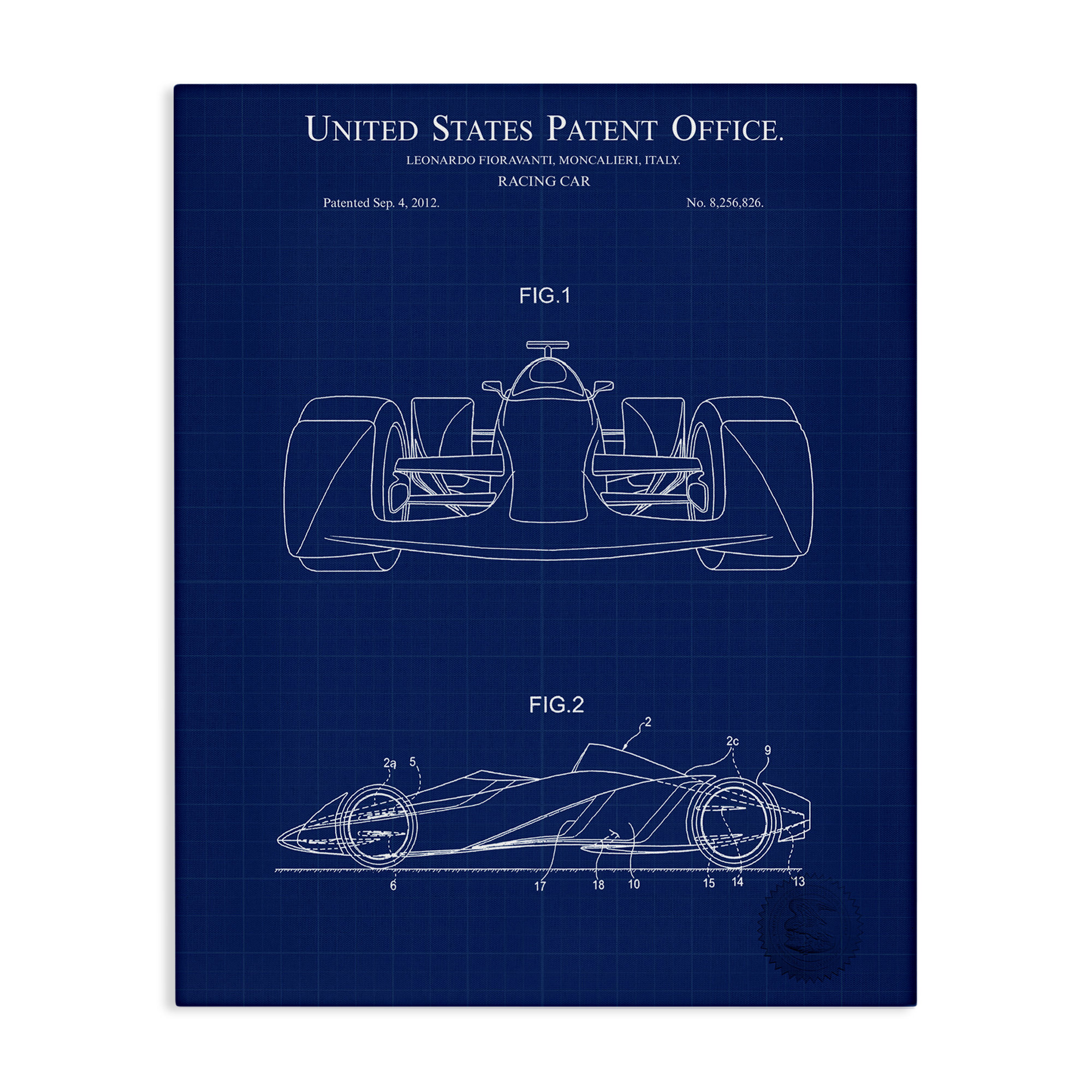 17 Stories Racing Car Blueprint Canvas Wall Art by Karl Hronek | Wayfair