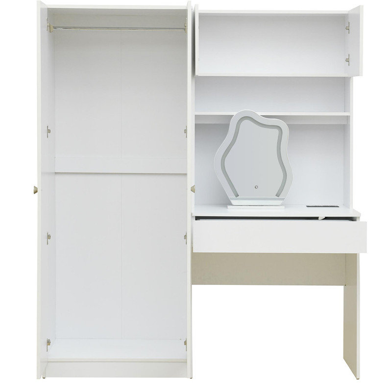 Ivy Bronx 2-Door Wardrobe Desk - Multi-Functional Storage with Shelves ...