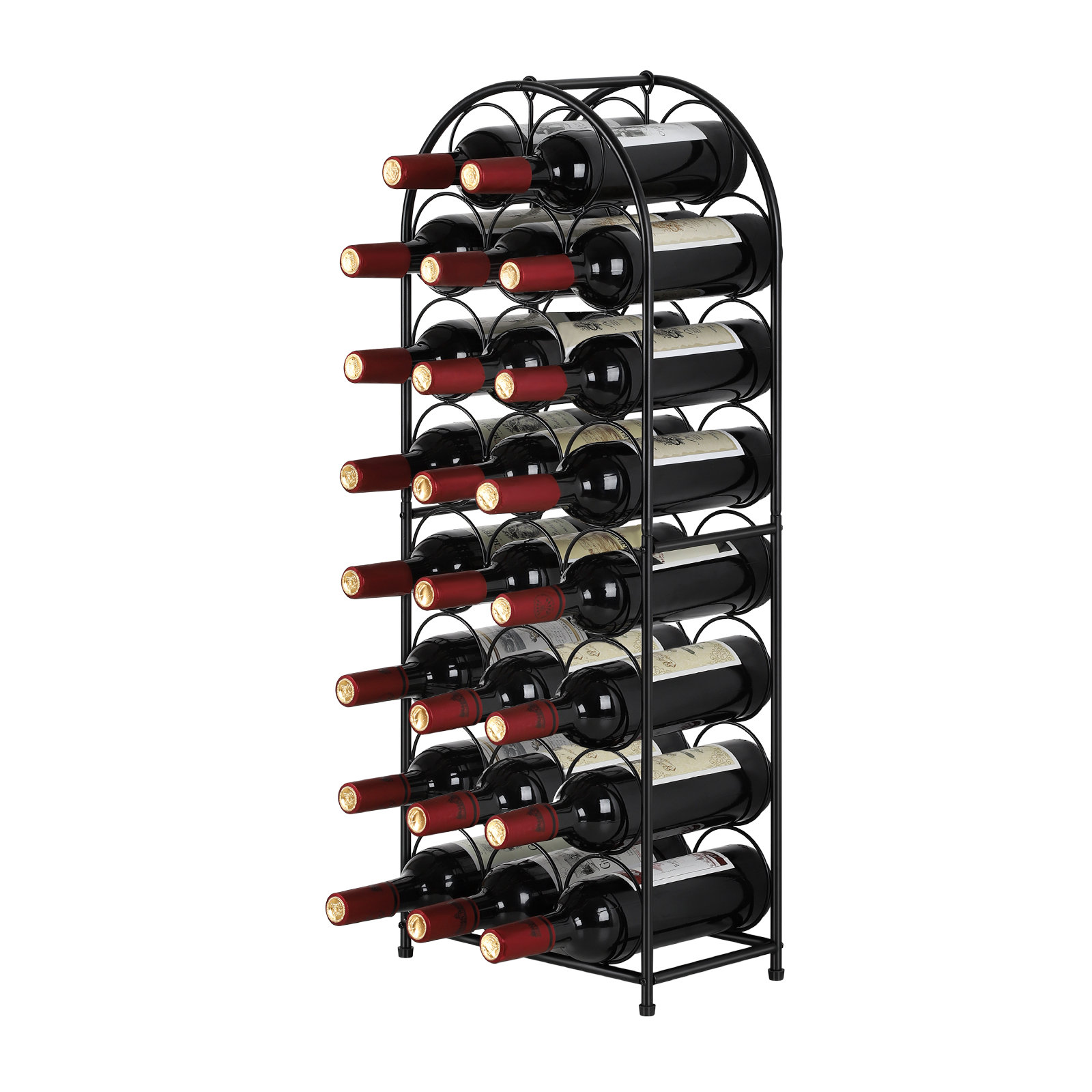 17 Stories Circular Hollow 23 - Bottle Wine Rack Black & Reviews | Wayfair