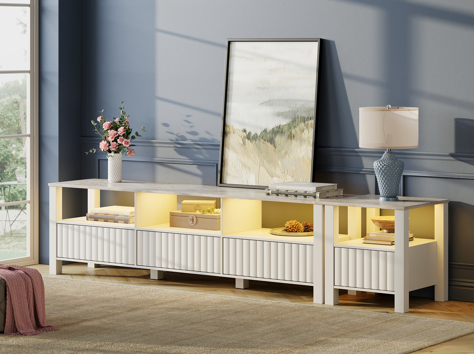 Wade Logan® Carnetta TV Stand for TVs up to 85" & Reviews | Wayfair