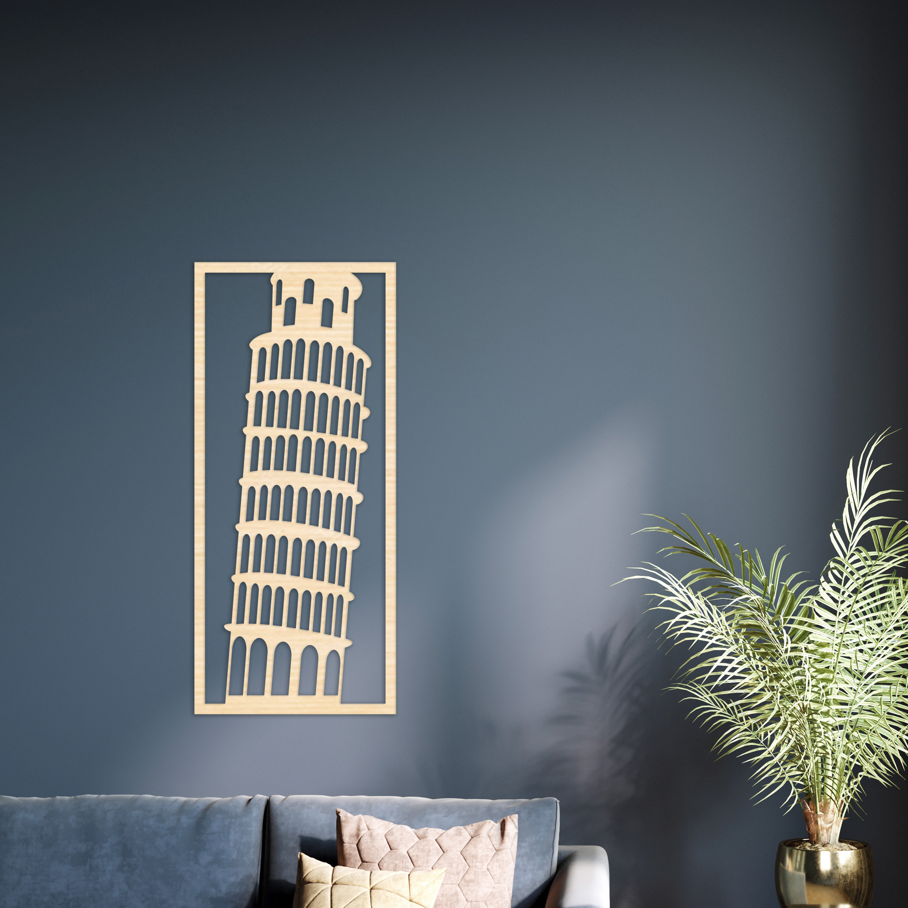 Hokku Designs Rectangle Wall Art of Leaning Tower of pisa - Natural ...