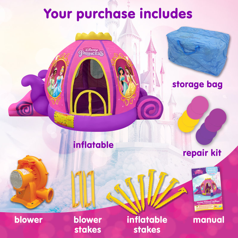 Magic Jump Disney Princess Carriage Inflatable Outdoor Bounce House ...
