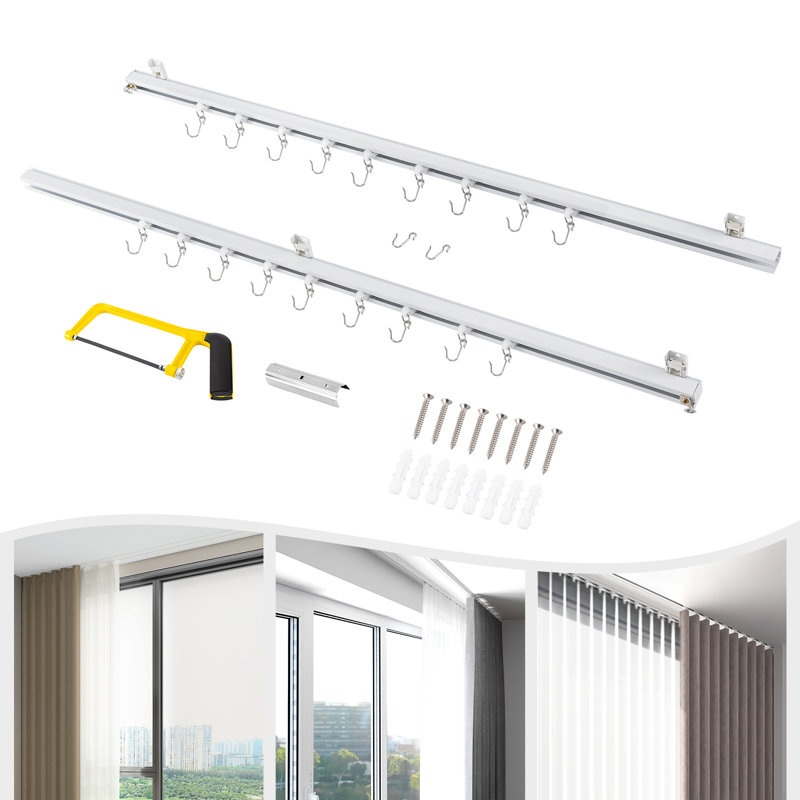 Symple Stuff Cavedo Aluminum Curtain Track/Rail | Wayfair