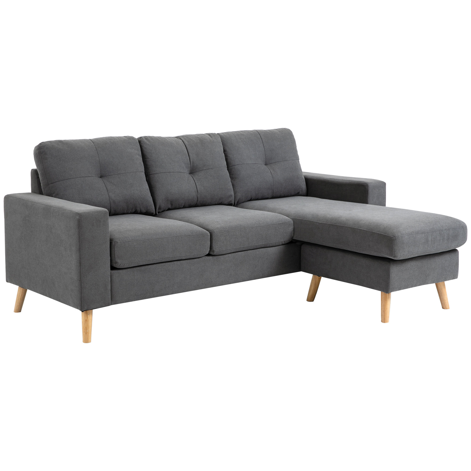 George Oliver Modular Sectional Sofa with Reversible Chaise for Bedroom ...