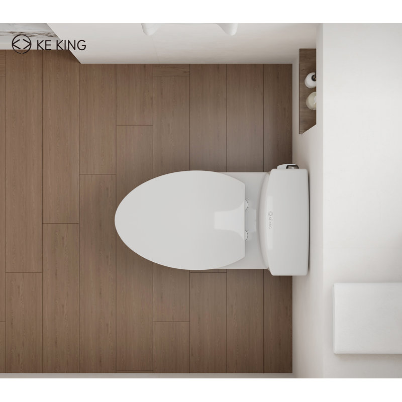 KE KING Elongated One Piece Toilet, Powerful Flush Modern Toilet (Side ...