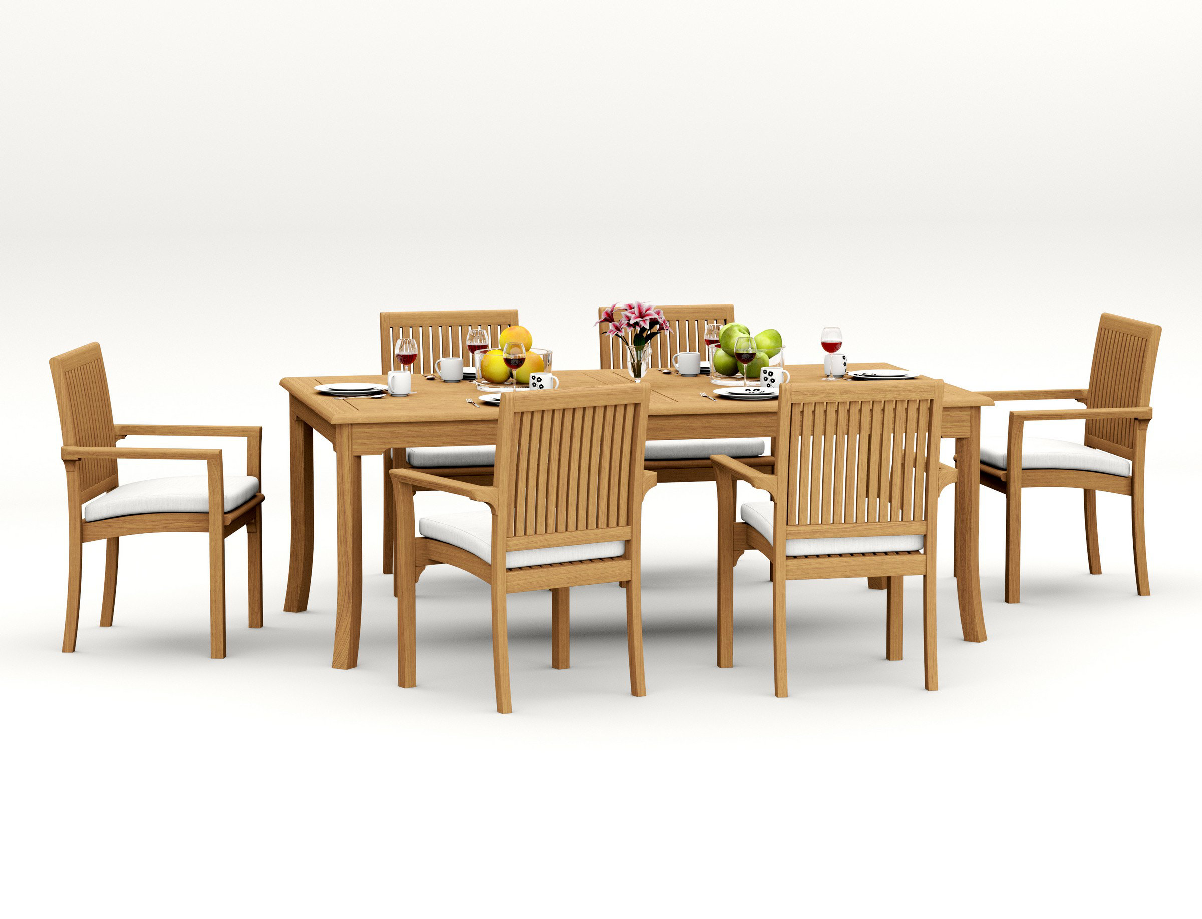 Teak Smith 8 Seats 9 Pcs Grade-A Teak Wood Dining Set: 83" Rectangle ...