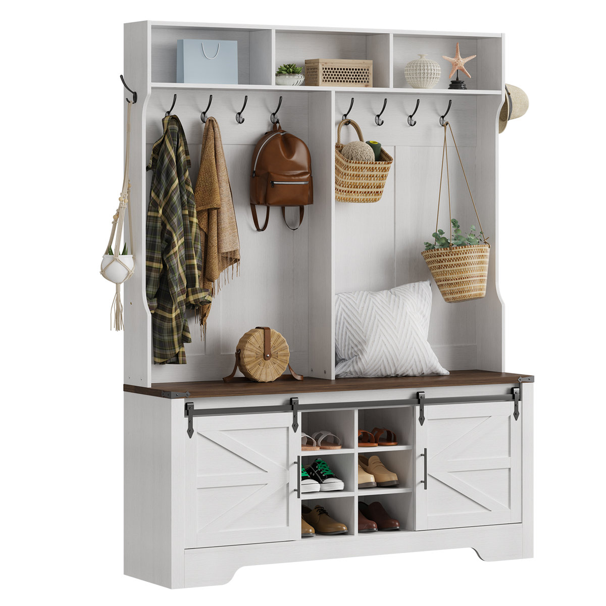 HOMEIBRO Chic Cove Hall Tree 59 Wide & Reviews | Wayfair