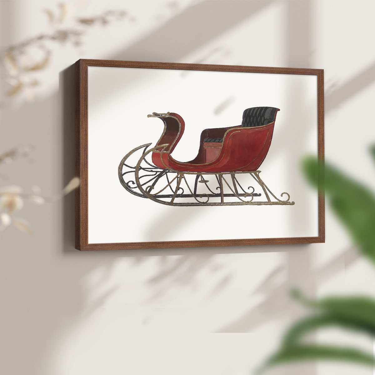 Winston Porter Vintage Sleigh II -Framed Print - Restickable | Wayfair