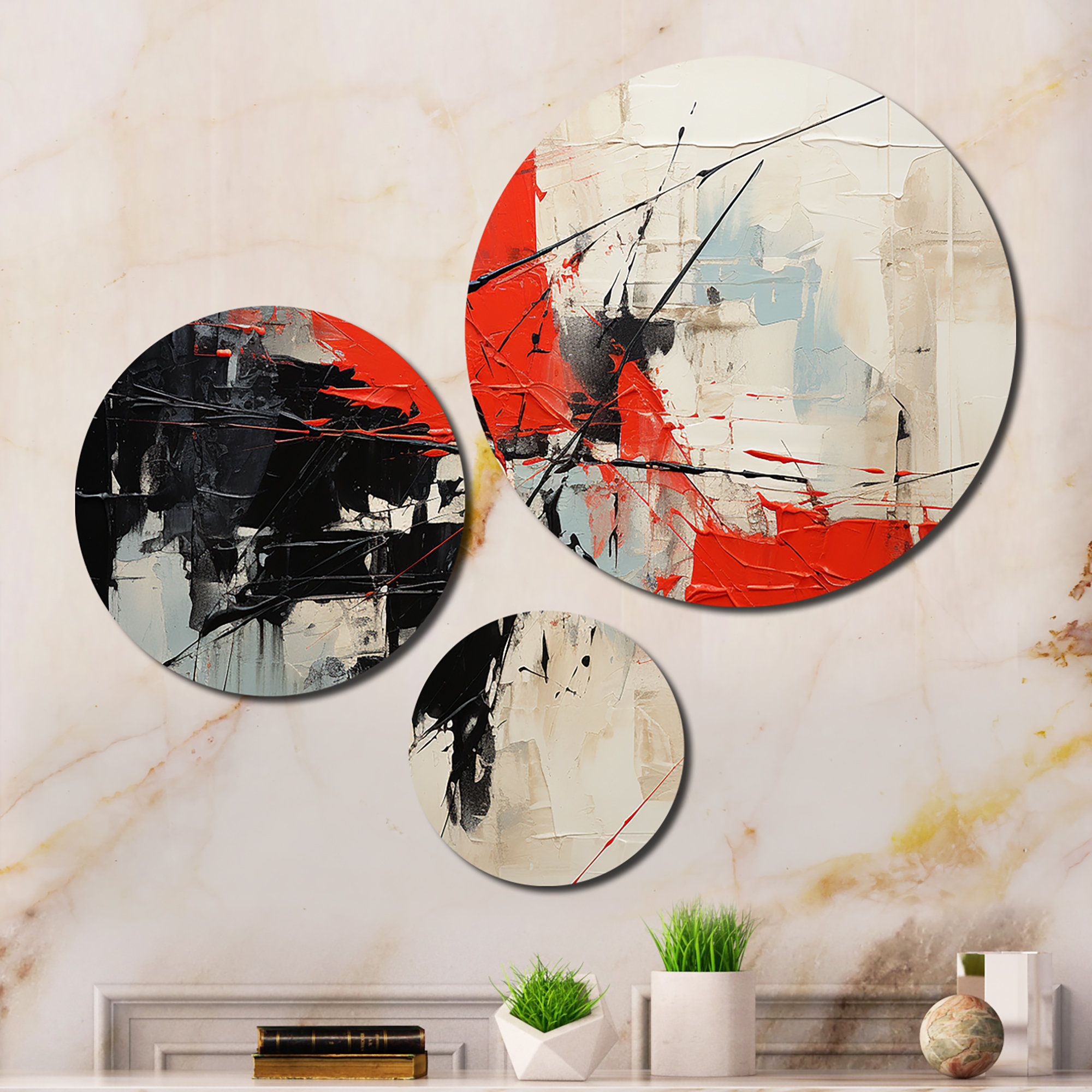 Design Art 3 Abstract Duality II Wall Decor Set Metal | Wayfair